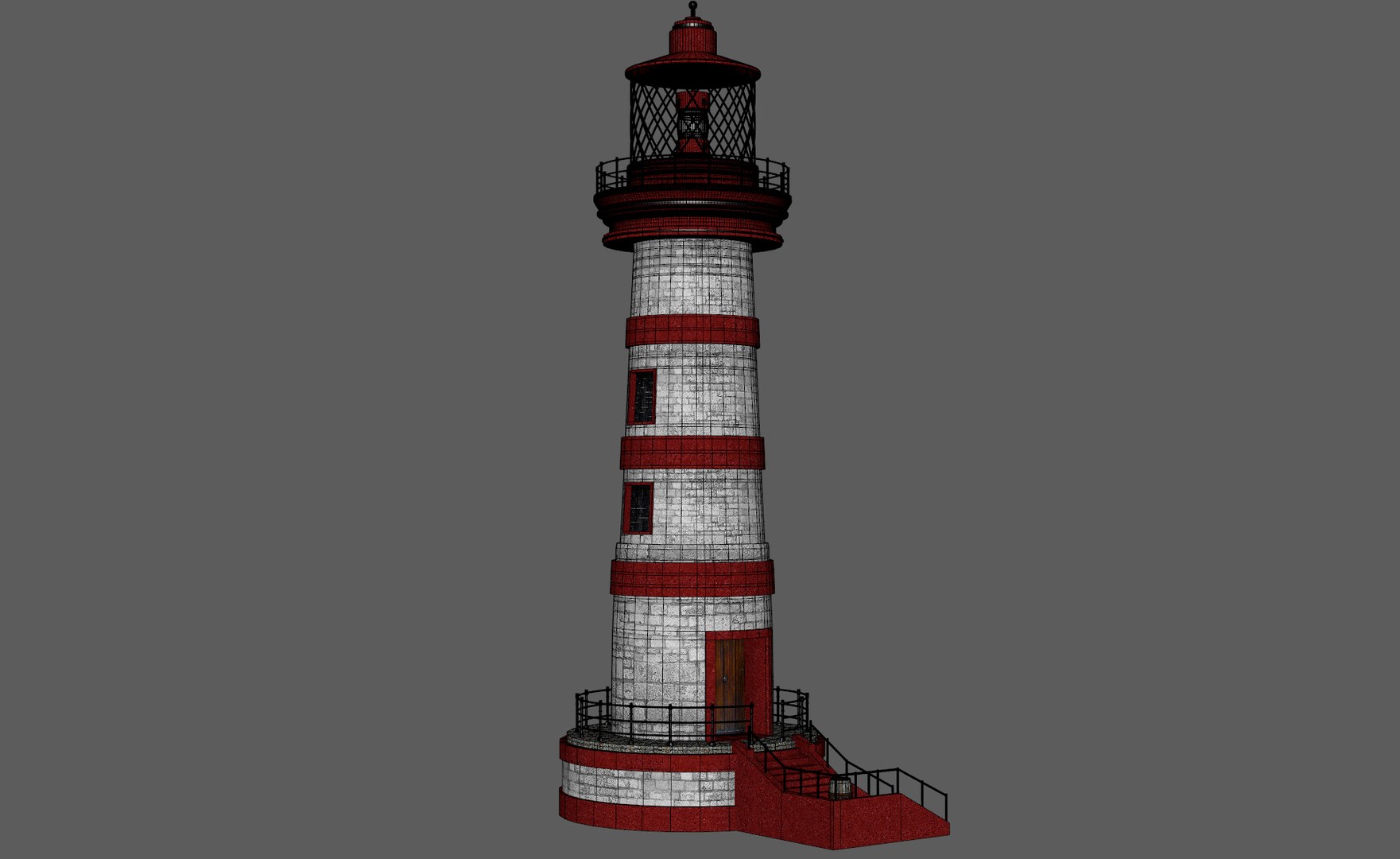 3D Red Old LightHouse - TurboSquid 1749713