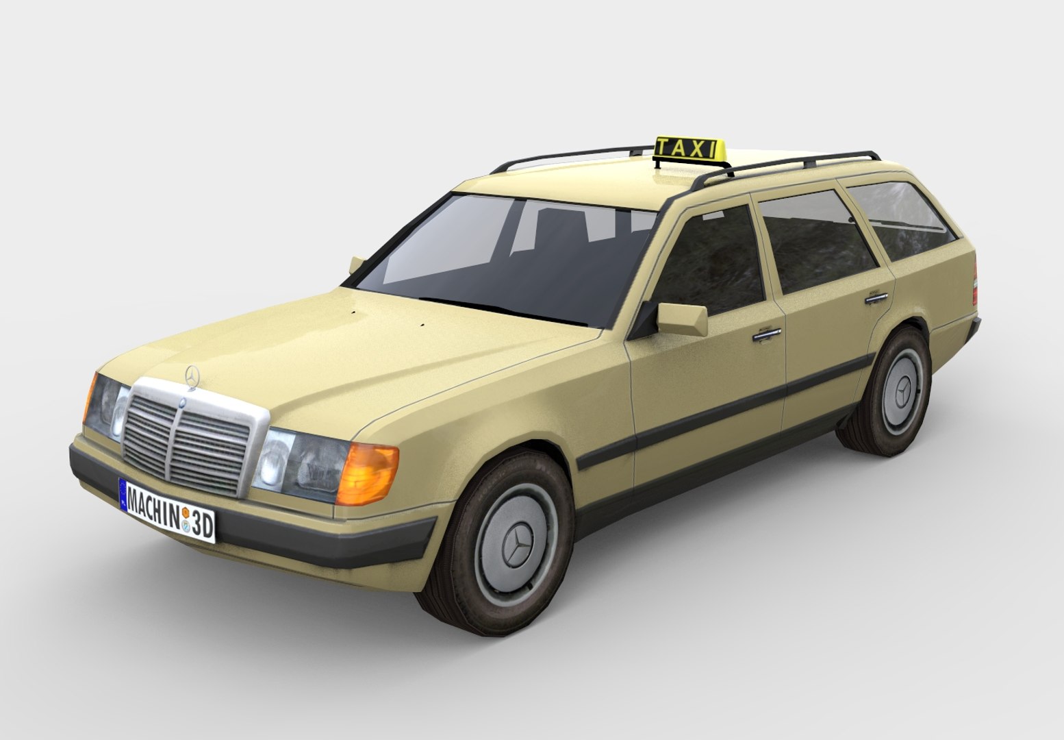 W124 Touring Police 3d Model