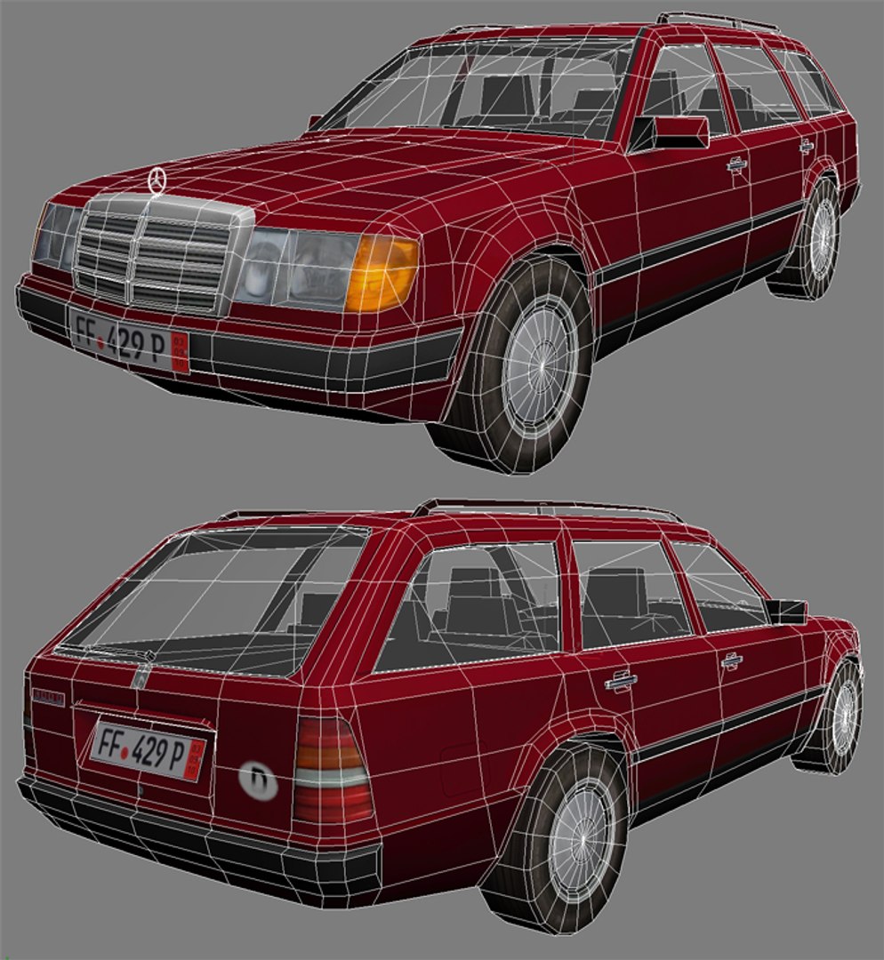 W124 Touring Police 3d Model
