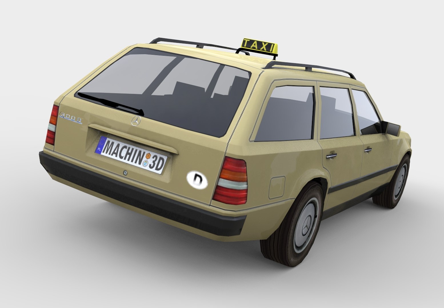w124 touring police 3d model