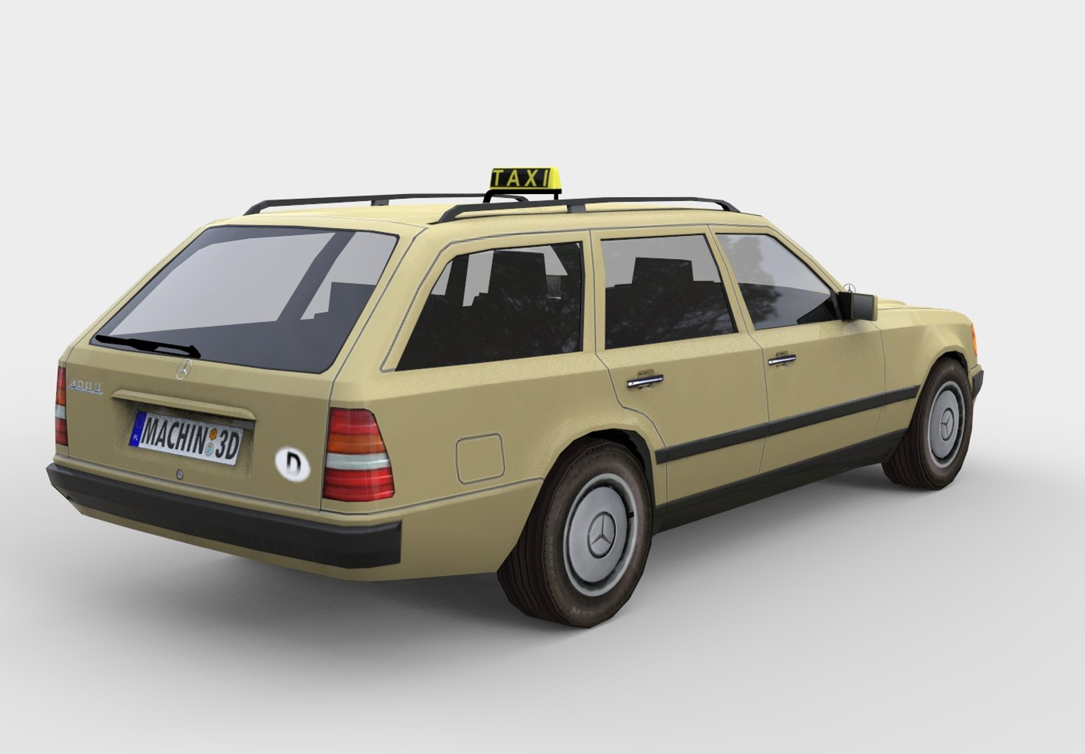 W124 Touring Police 3d Model