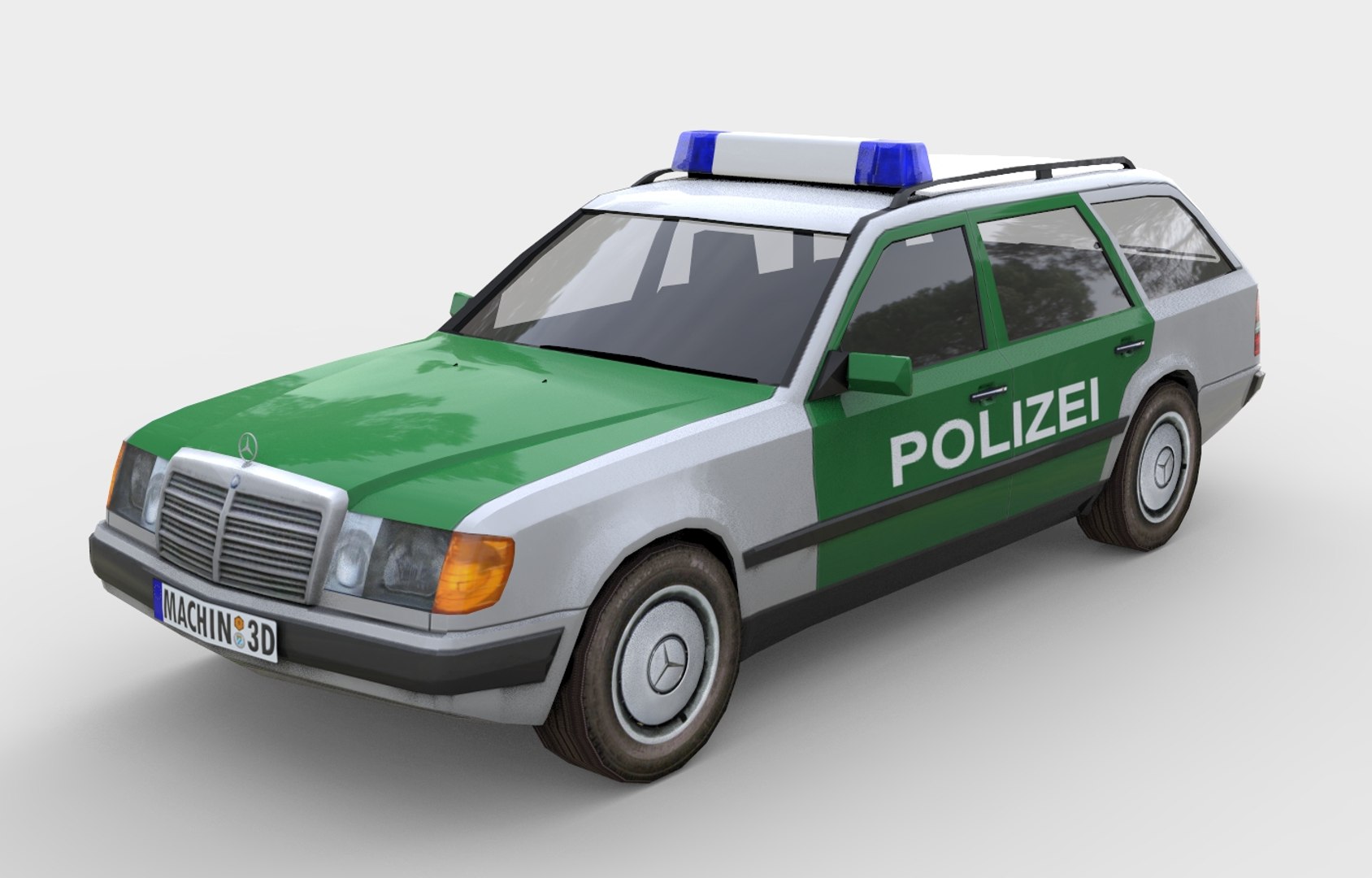 W124 Touring Police 3d Model