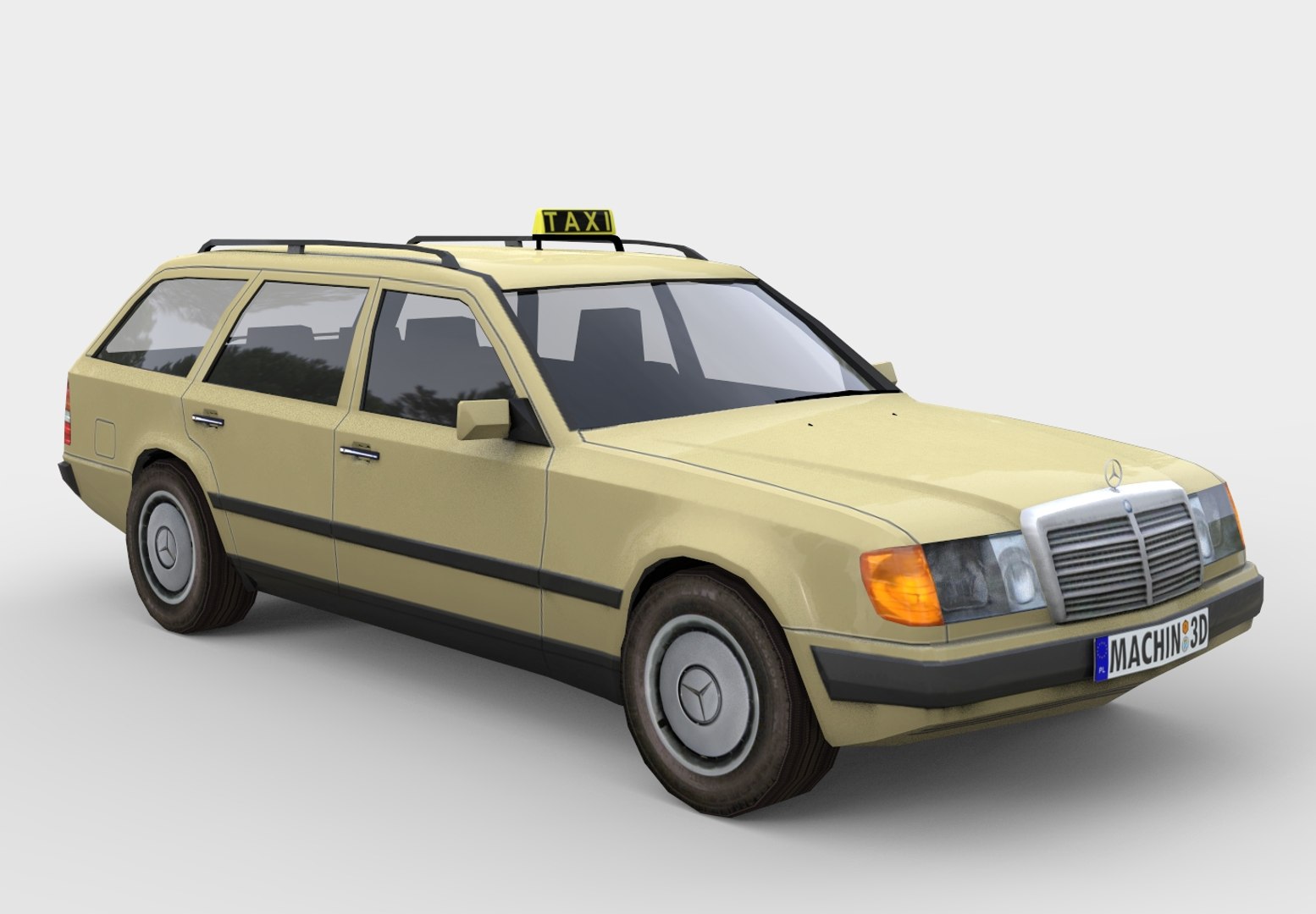 W124 Touring Police 3d Model