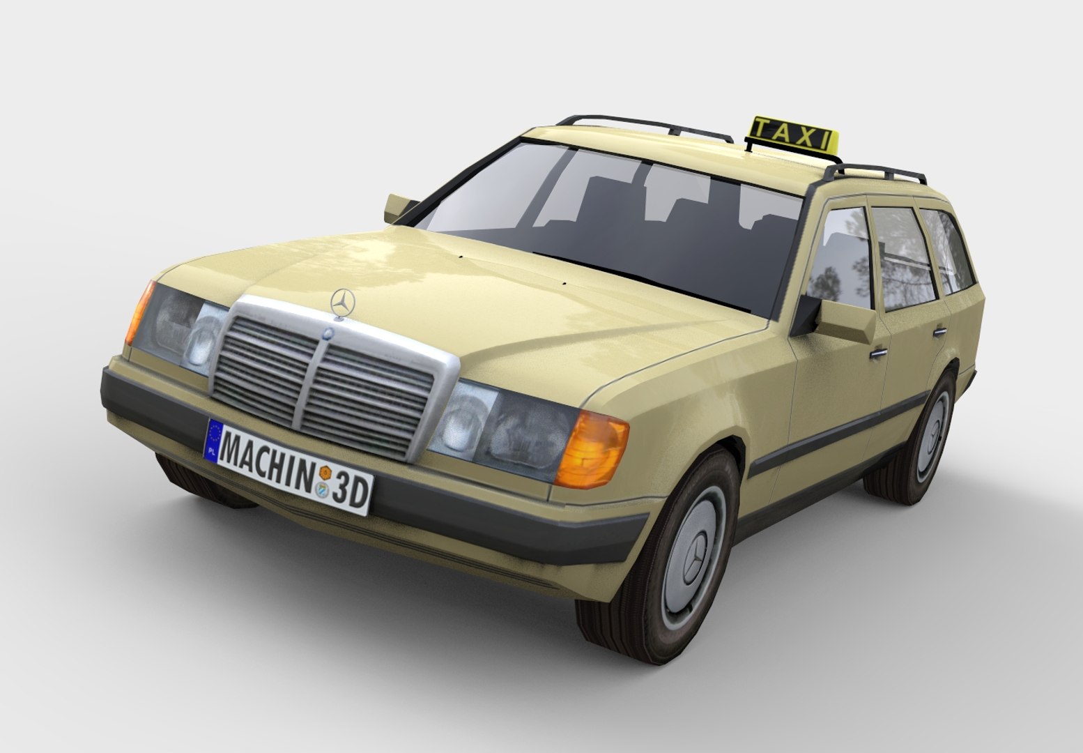 w124 touring police 3d model