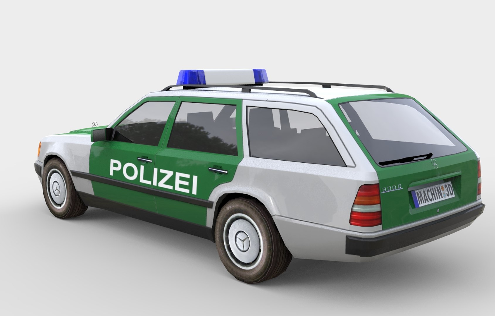 W124 Touring Police 3d Model