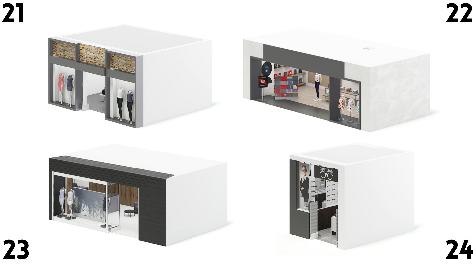 3D Shopping Center Equipment Set - TurboSquid 2121569