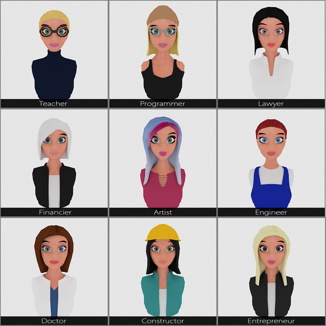 Vr Female Character Avatars Model - TurboSquid 1338522