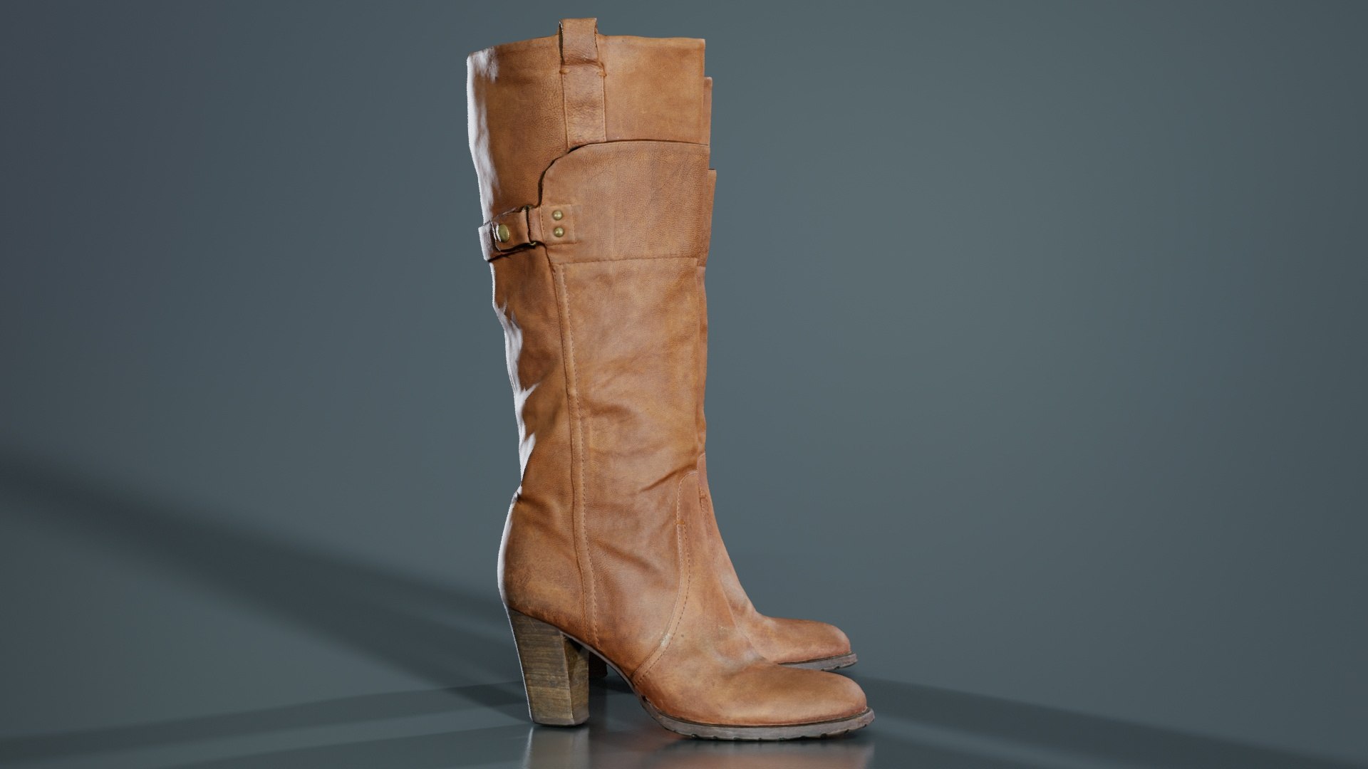 Tall Brown Boot Remastered 3D Model - TurboSquid 2361222
