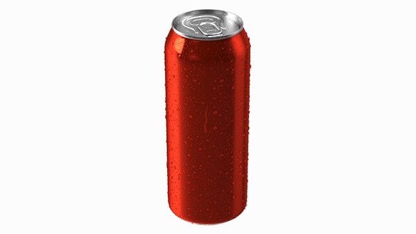 modelo 3d Lata de Refresco de Aluminio con Gotas 500ml Rojo ...