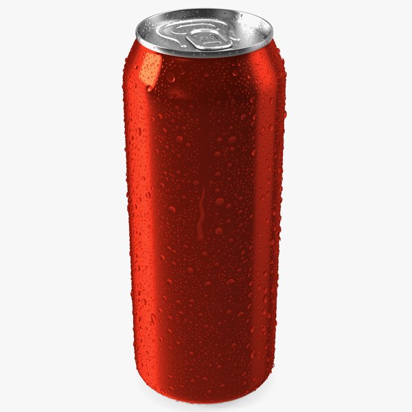 modelo 3d Lata de Refresco de Aluminio con Gotas 500ml Rojo ...