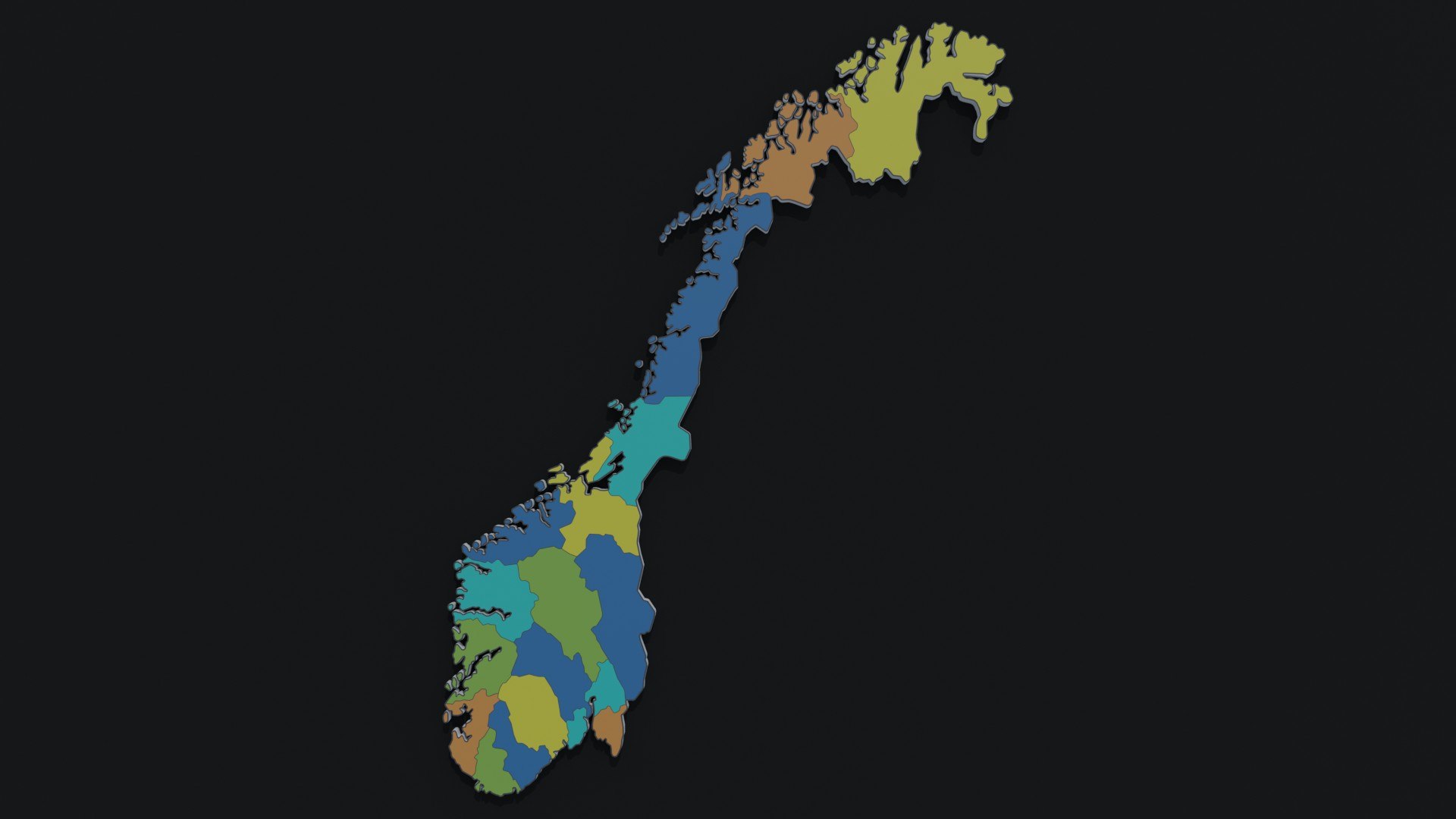 3D Political Map Of Norway - TurboSquid 2077840