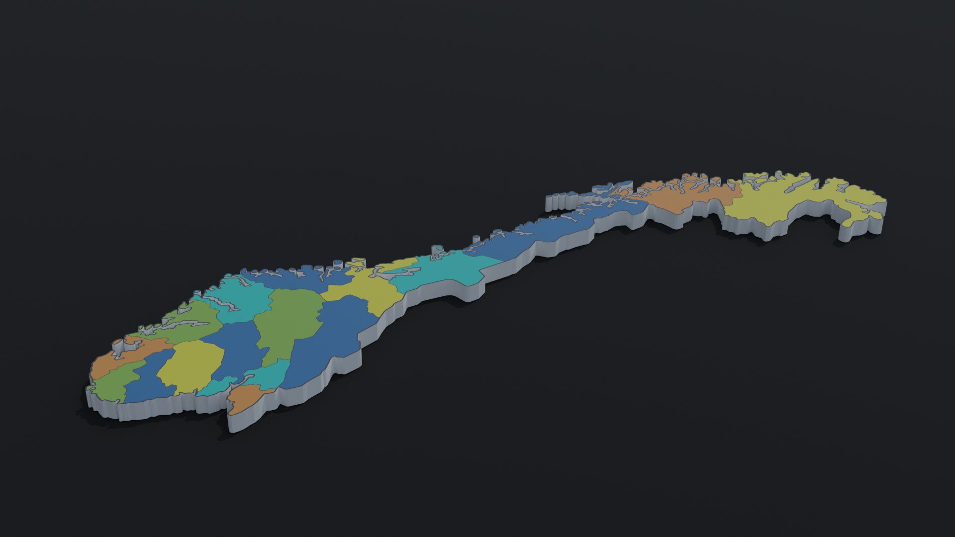 3D Political Map Of Norway - TurboSquid 2077840