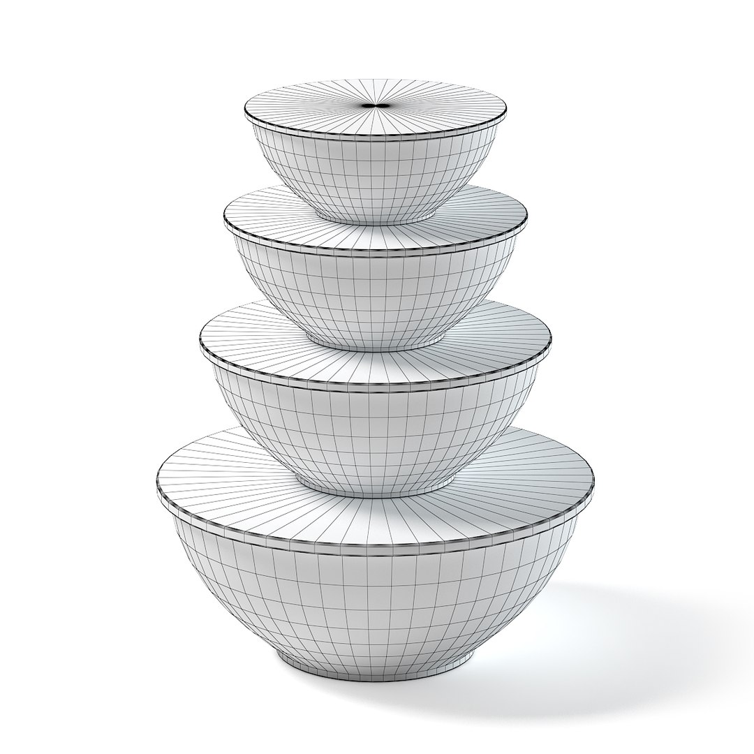 3D bowls set model - TurboSquid 1239302