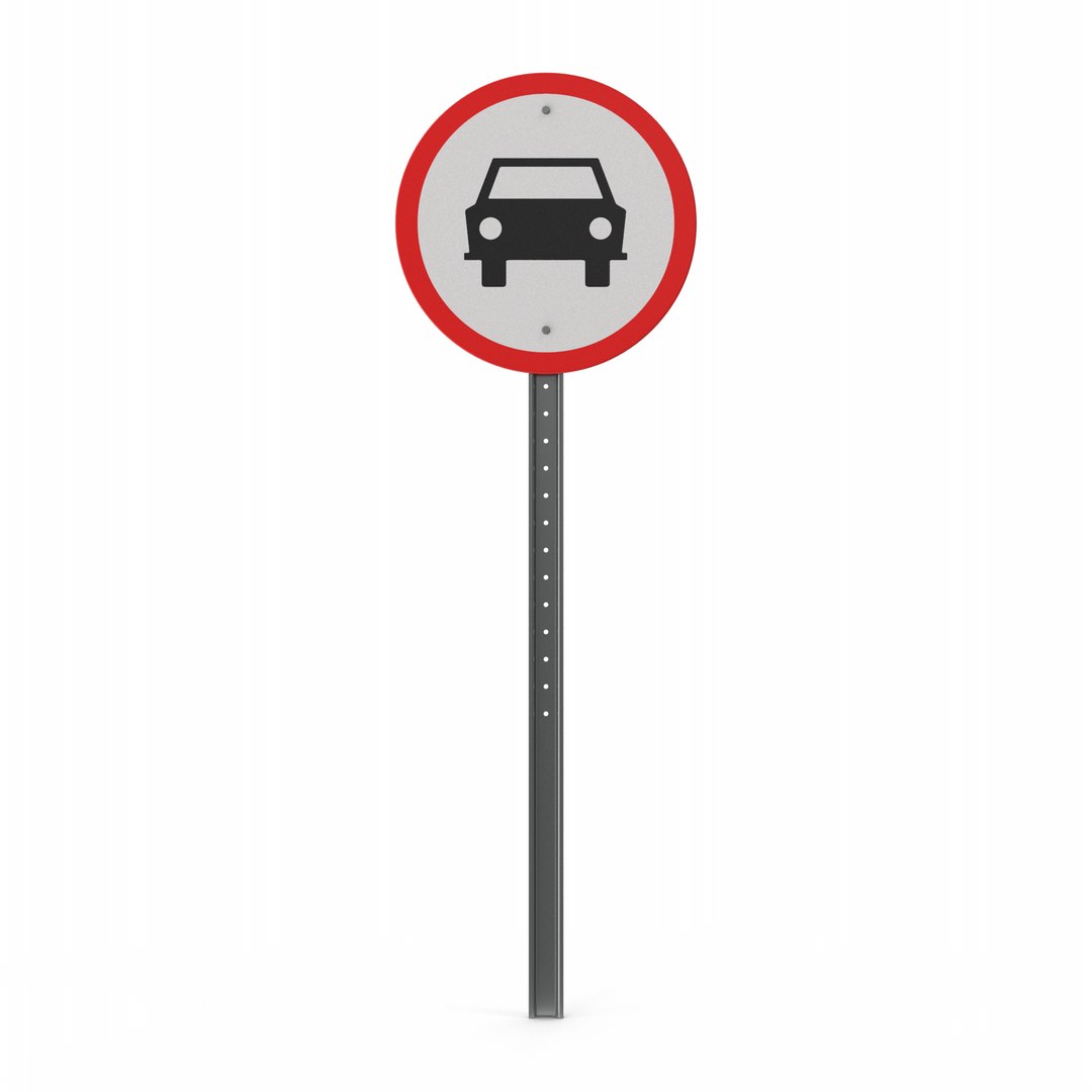 No Motorcars Or Other Multi-Track Motor Vehicles Sign 3D Model ...