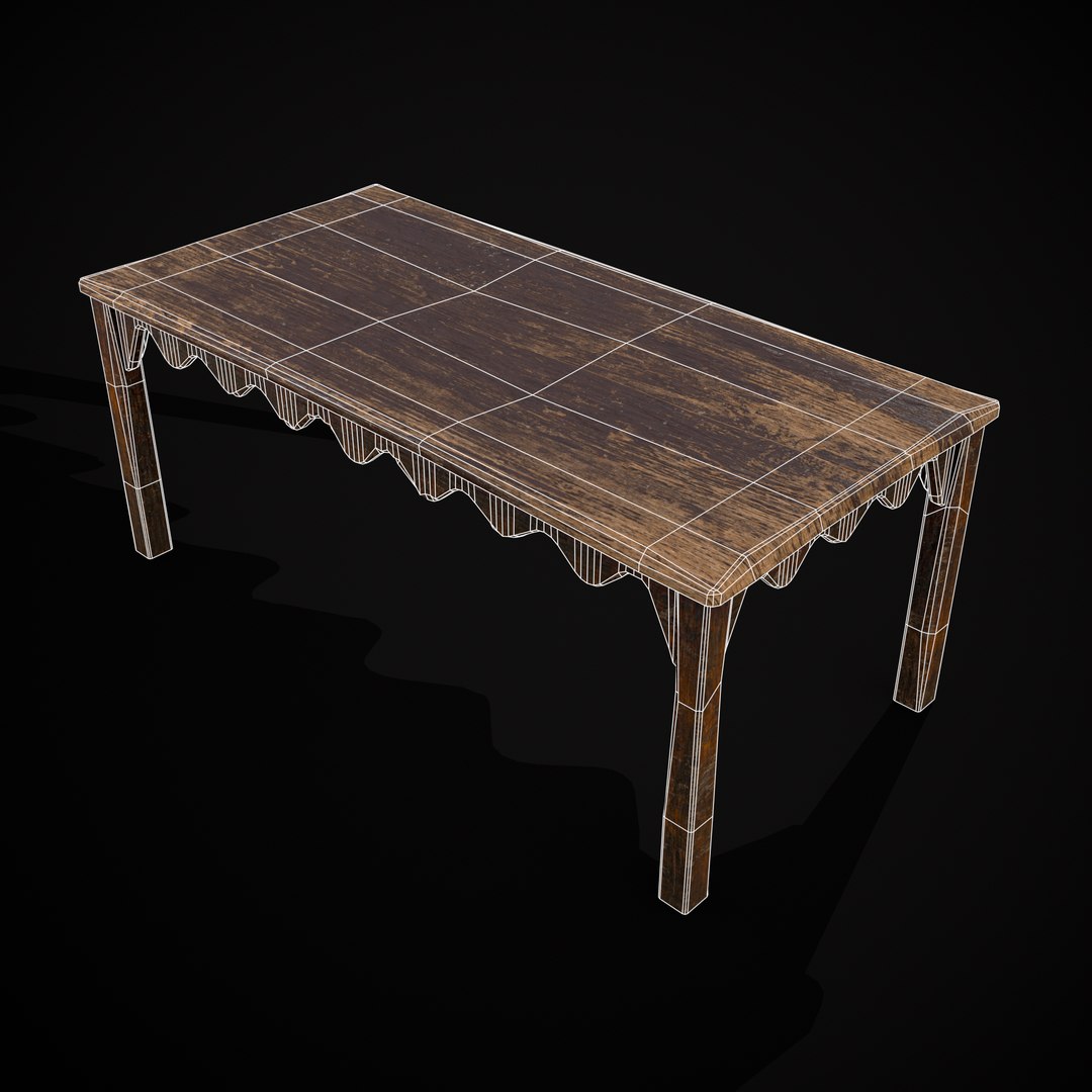 3D Medieval Kitchen Table Set - TurboSquid 2078668
