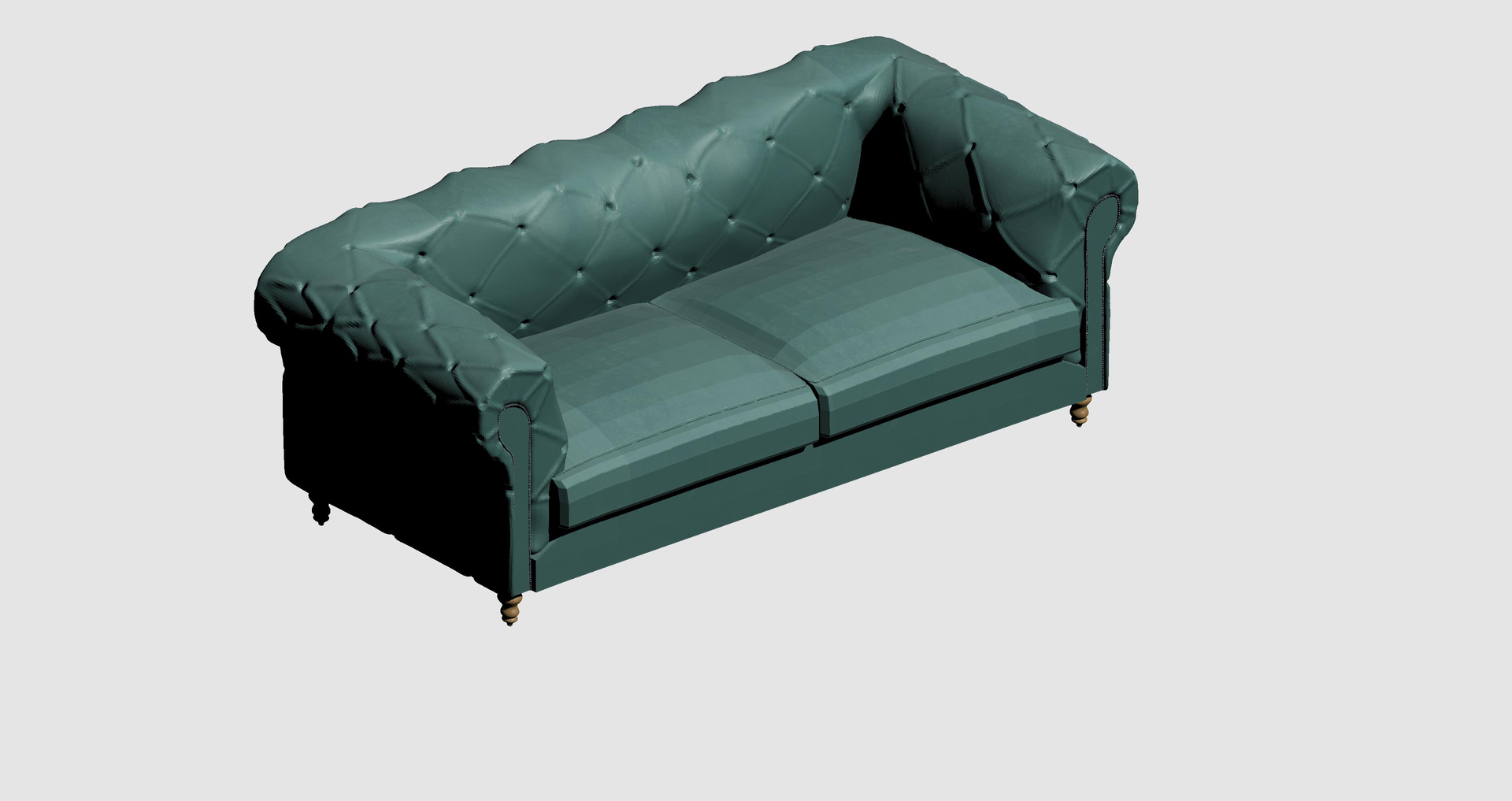 3D model Turquoise capitone basic sofa - TurboSquid 1990471