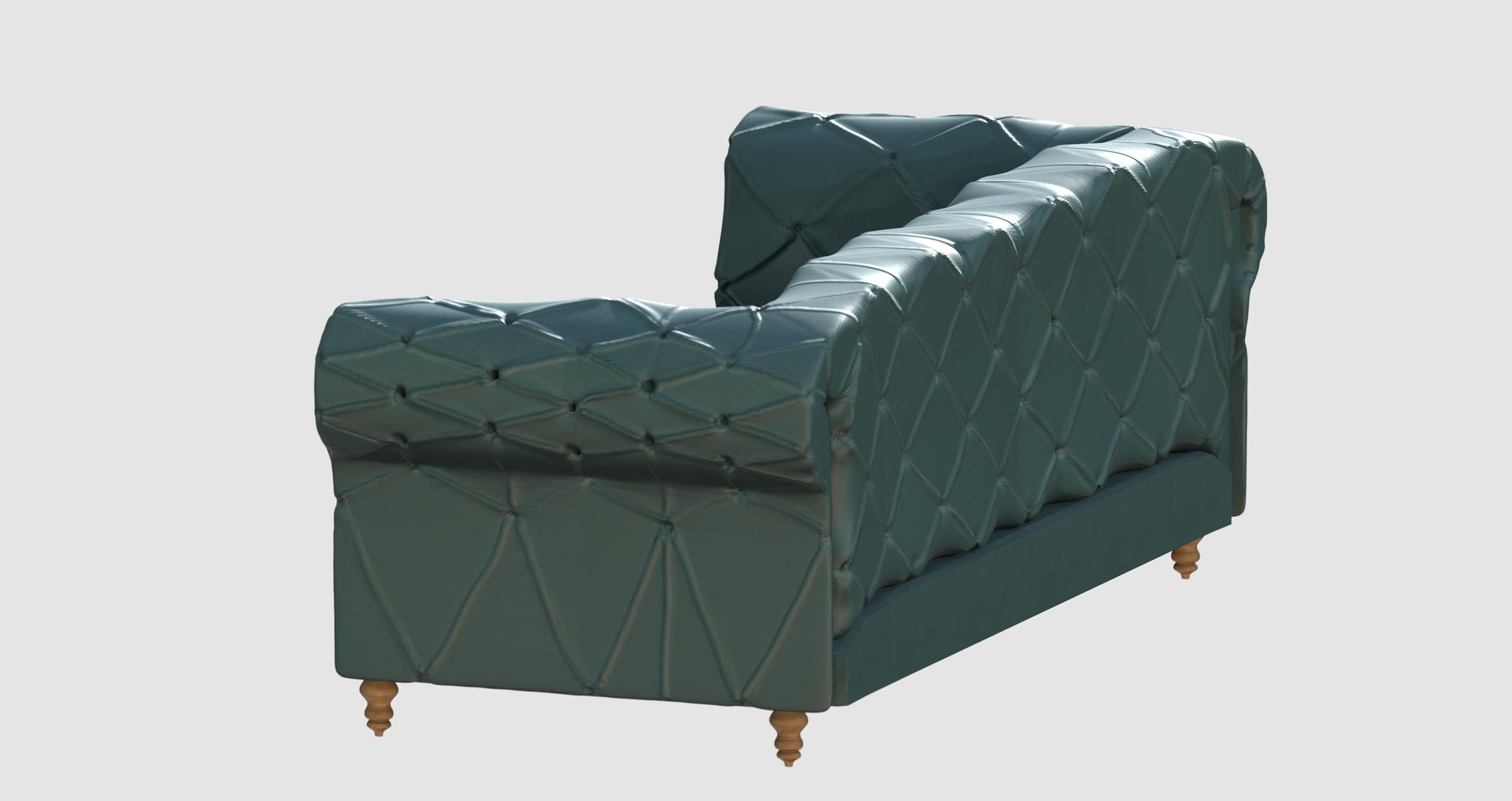 3D model Turquoise capitone basic sofa - TurboSquid 1990471