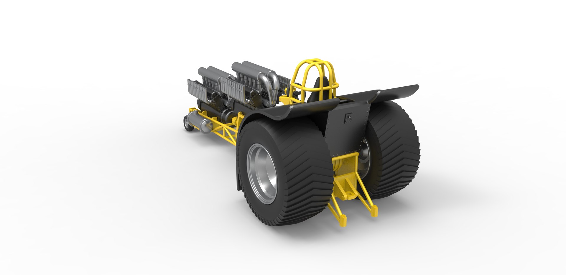 Diecast Pulling tractor with 2 engines V12 in line Scale 1 to 25 model ...