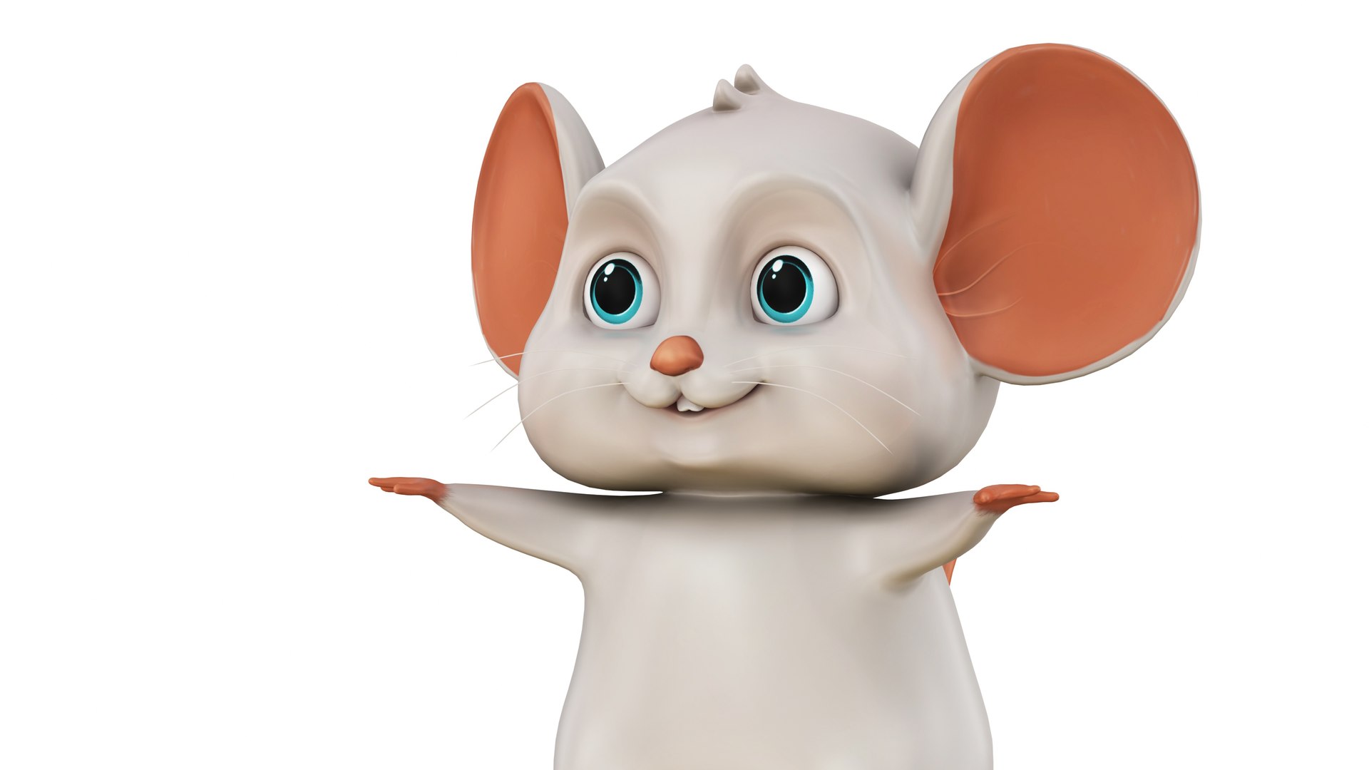 Cartoon Mouse White 3D Model - TurboSquid 2288930