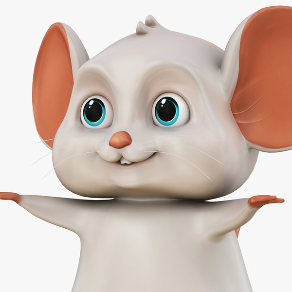 modelo 3d Ratón de dibujos animados blanco - TurboSquid 2288930