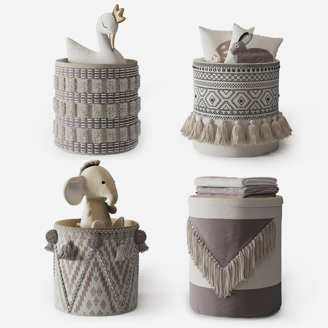 Baskets Set 16 3D Model - TurboSquid 2048153