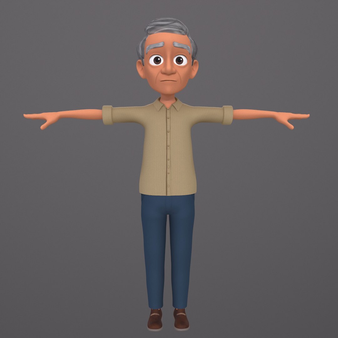 Cartoon Style Old Man 3D Model Model - TurboSquid 2312757