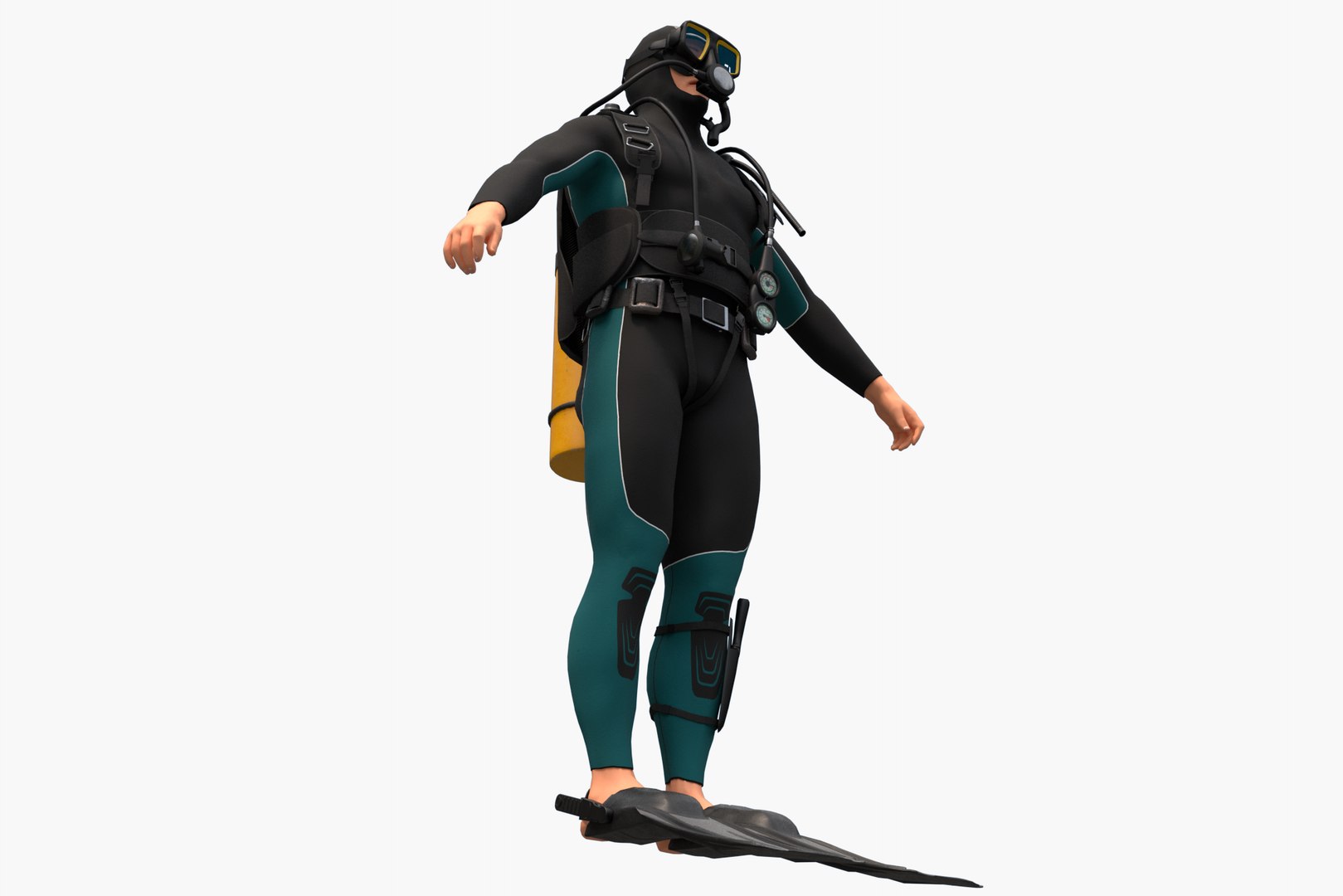 Scuba Diver 3D Model - TurboSquid 1605210