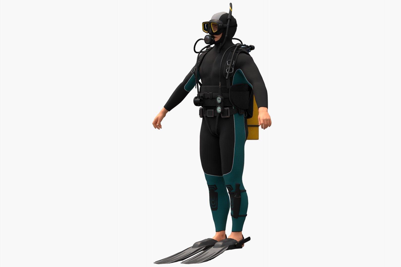 Scuba Diver 3D Model - TurboSquid 1605210