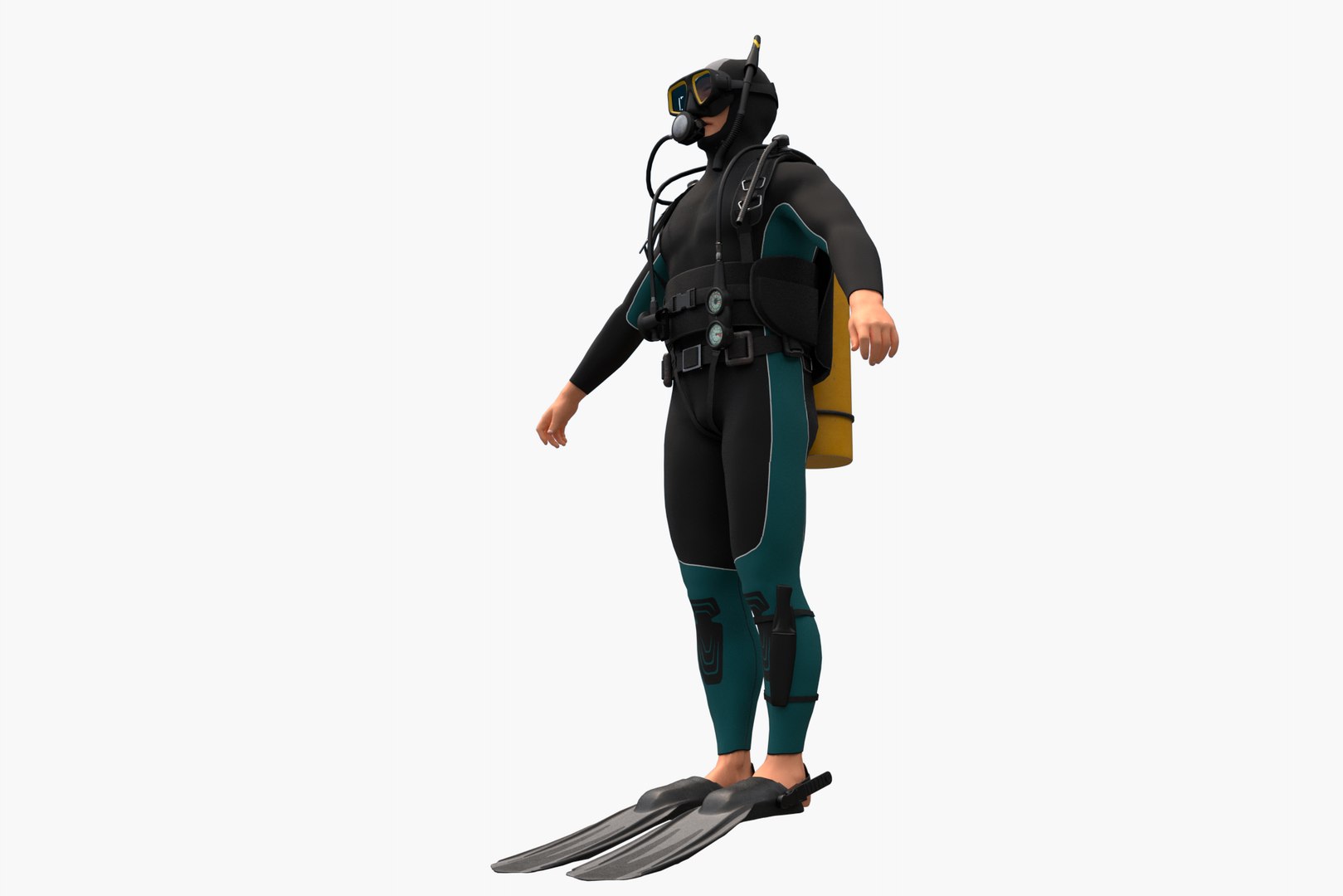 Scuba Diver 3D Model - TurboSquid 1605210
