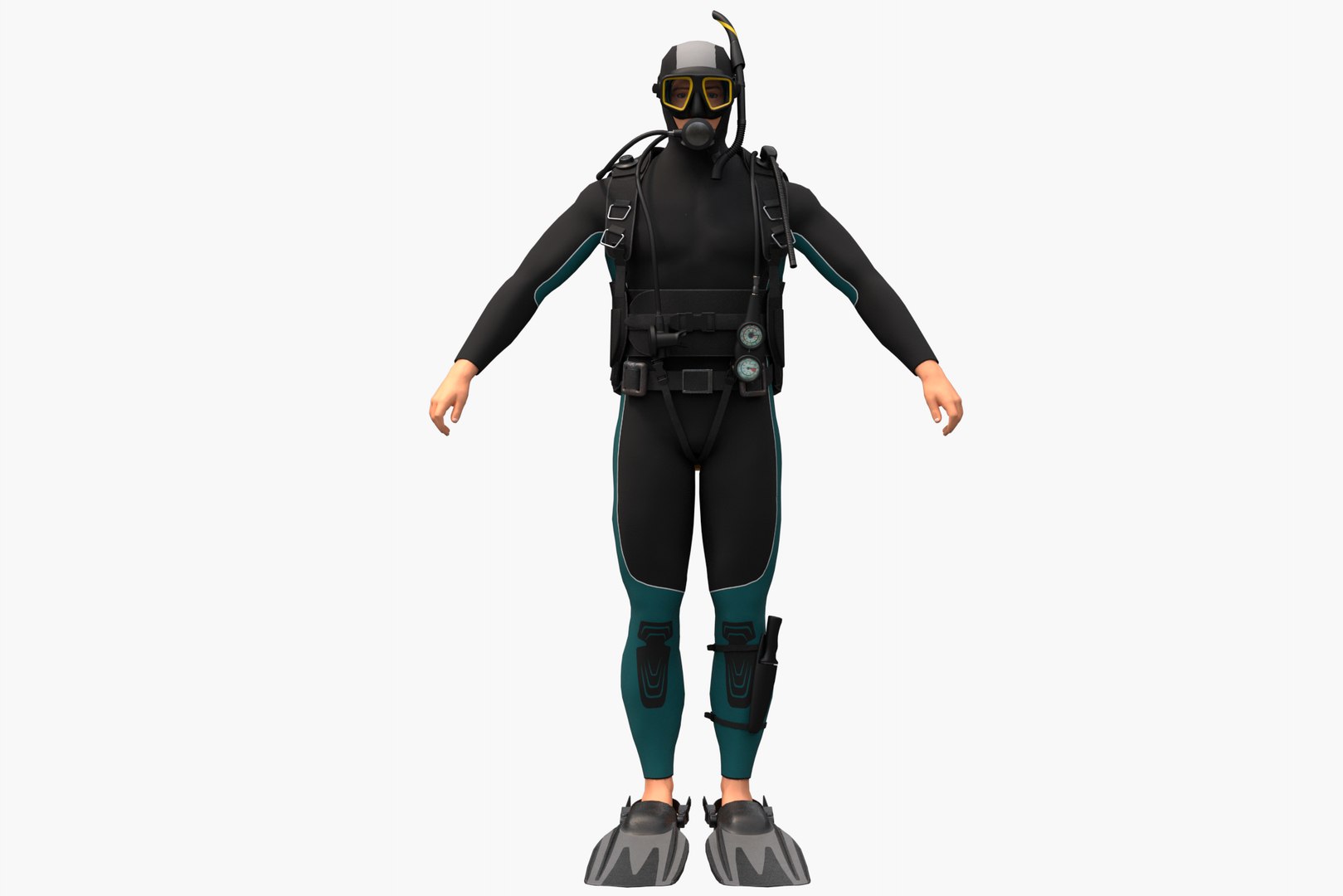 Scuba Diver 3D Model - TurboSquid 1605210