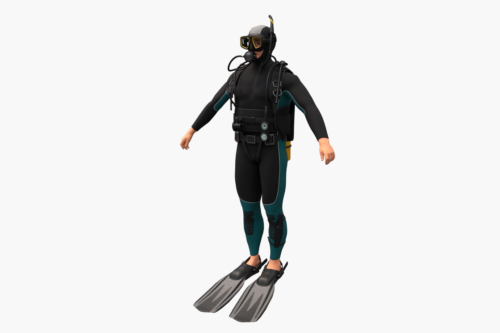 Scuba Diver 3D Model - TurboSquid 1605210