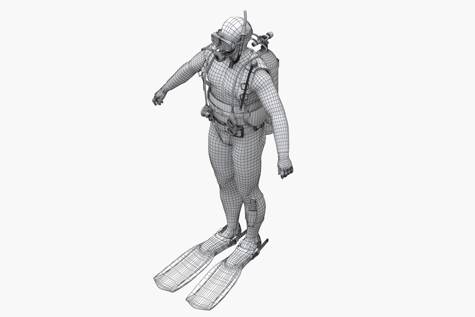 Scuba Diver 3D Model - TurboSquid 1605210