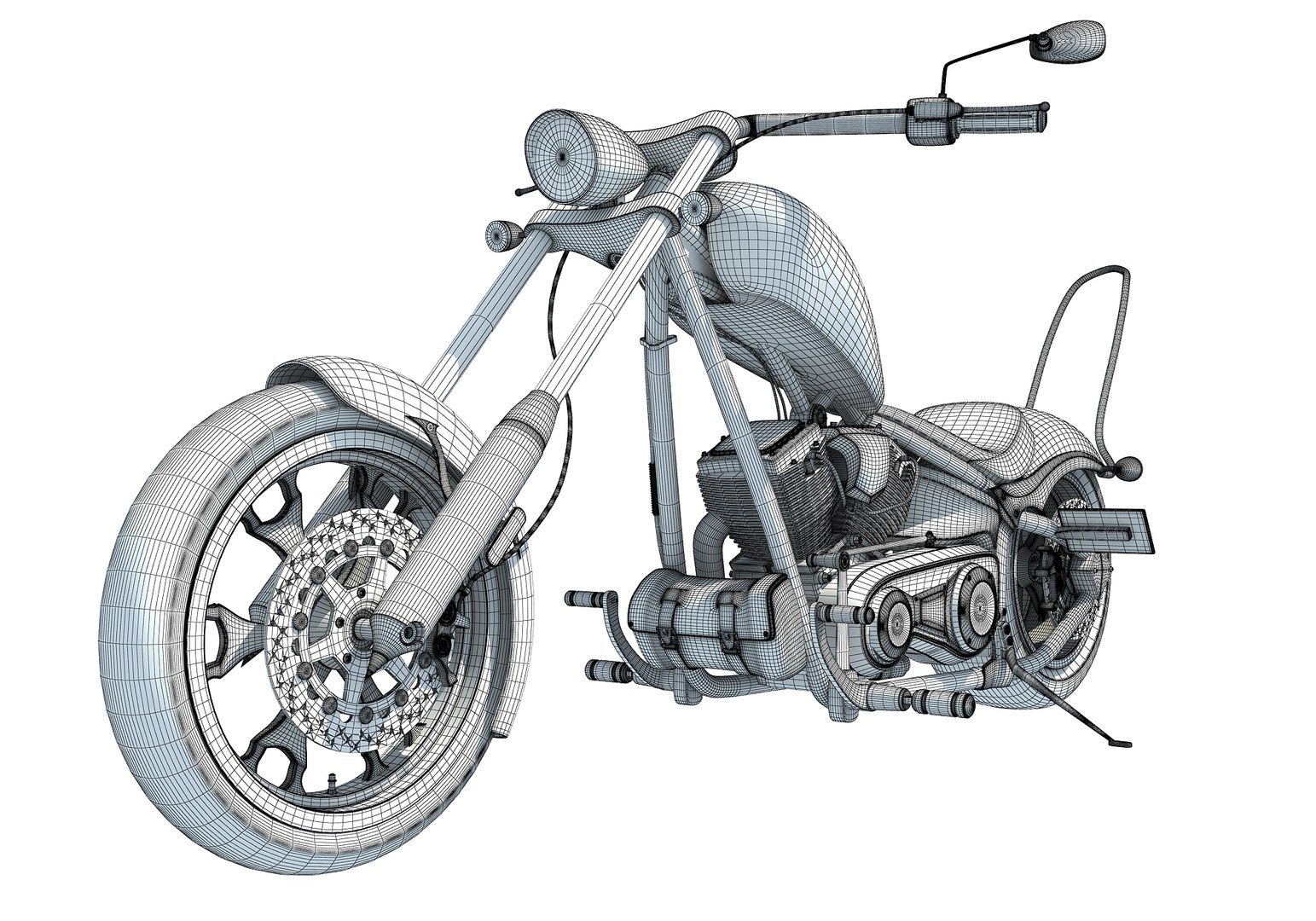 3D Chopper Motorcycle - TurboSquid 1248602