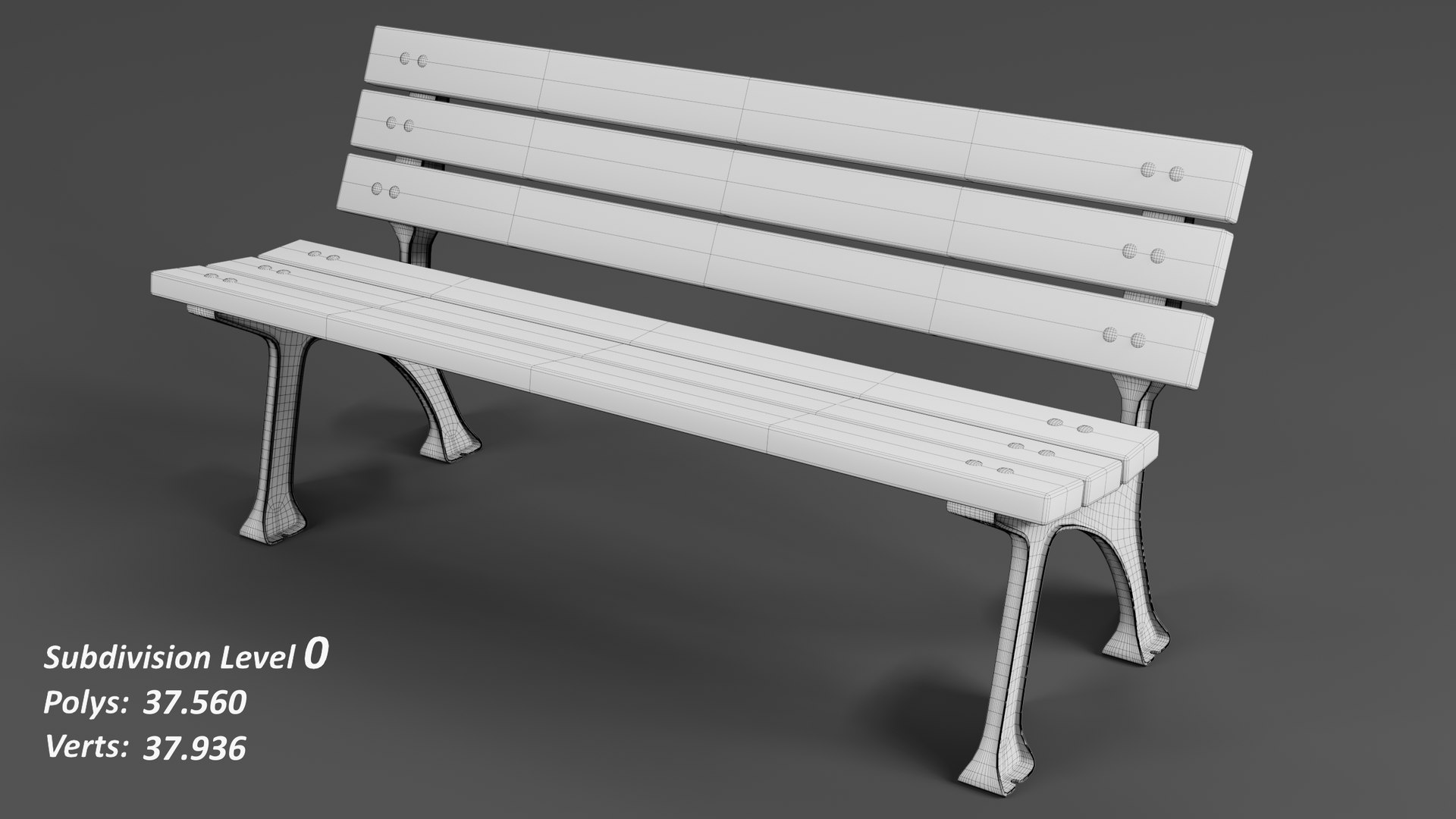 Classic Wood Bench 3D Model - TurboSquid 2021811