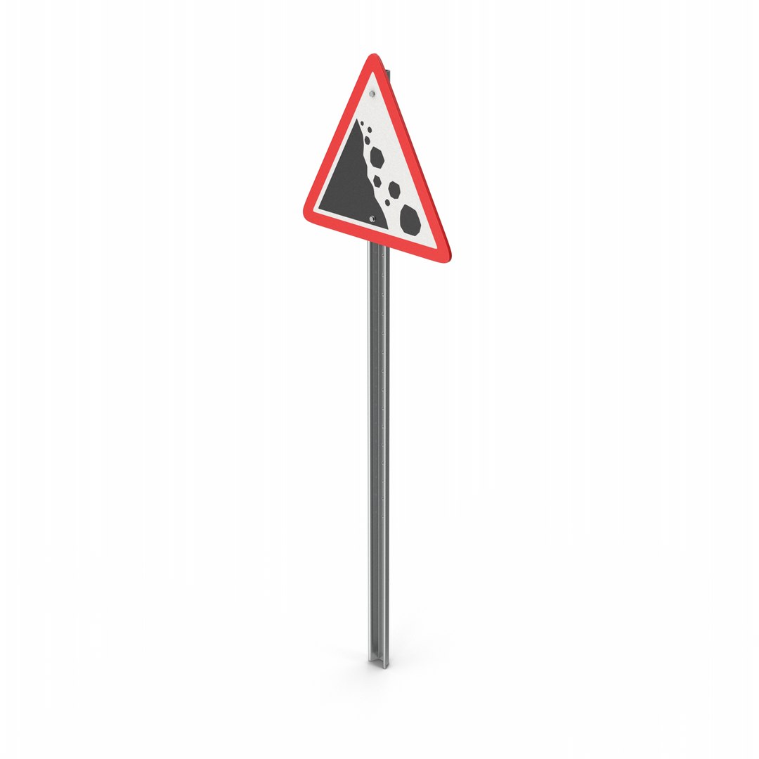 Falling Rocks Road Sign Model - TurboSquid 2039637