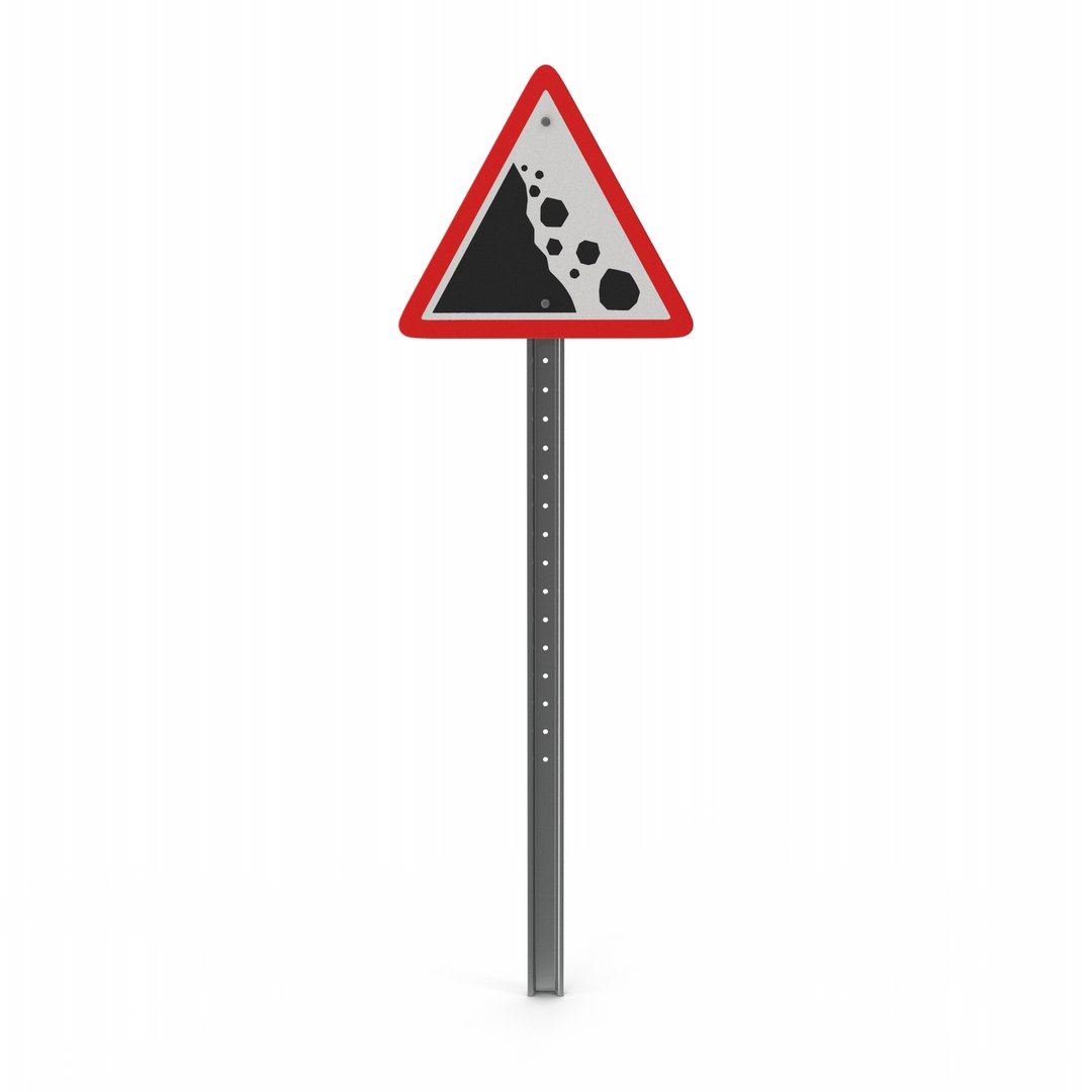 Falling Rocks Road Sign Model - TurboSquid 2039637