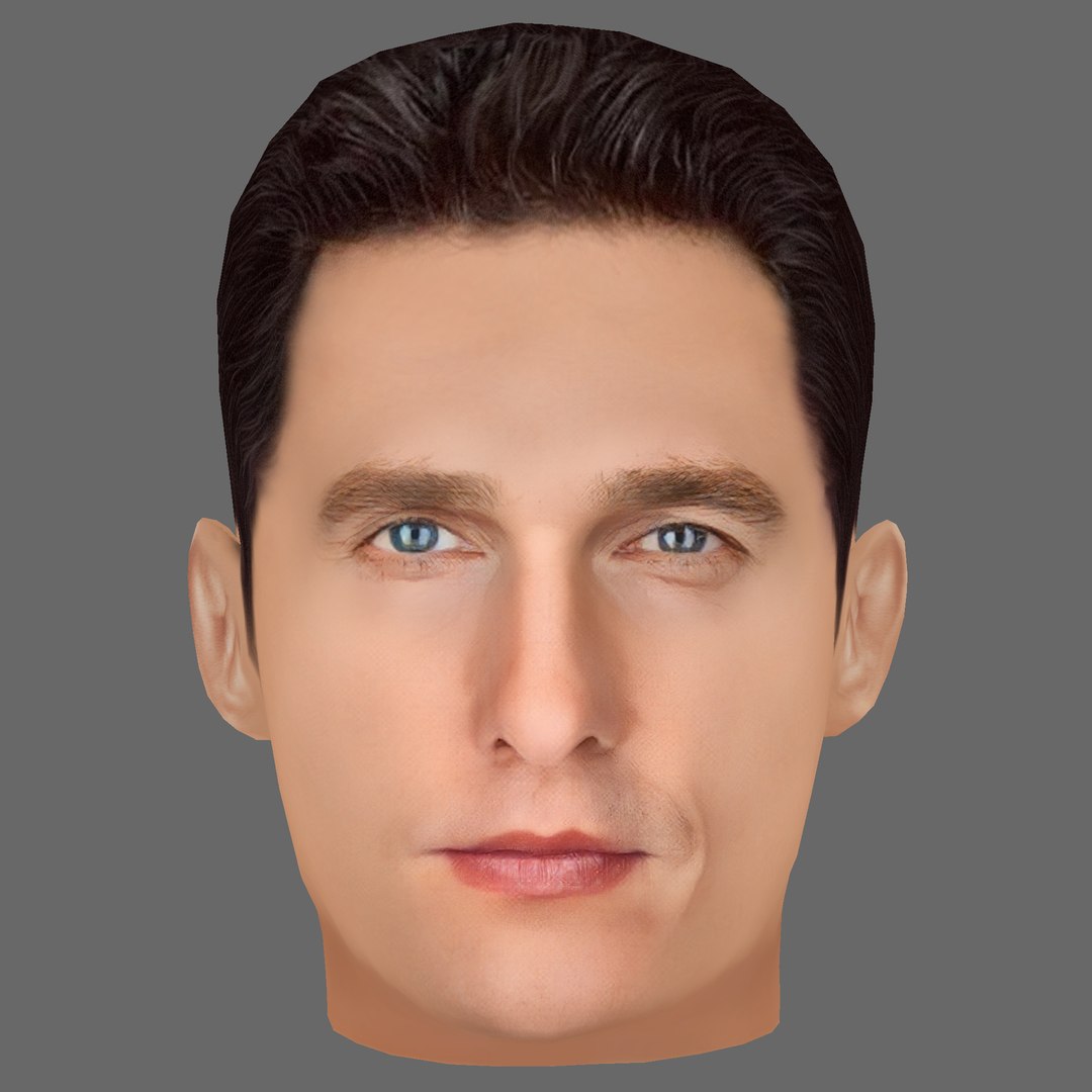 3D Matthew McConaughey Head - Low Poly Head For Game Low-poly Model ...