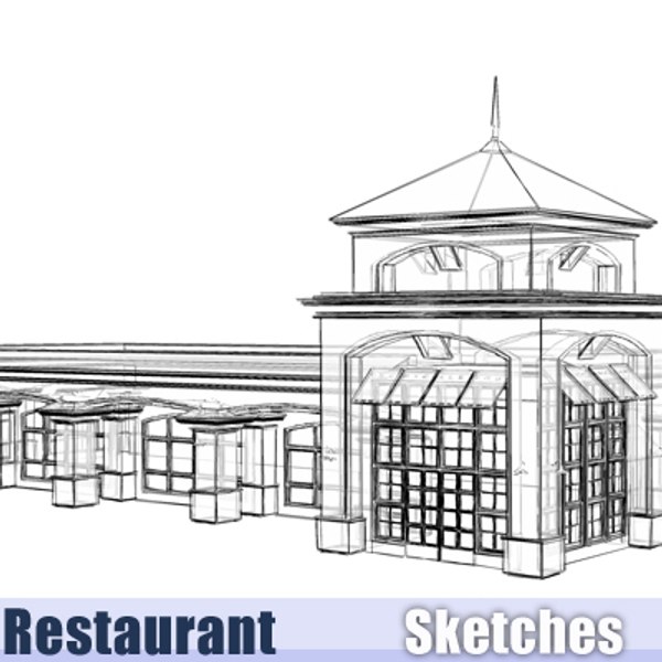 3d fine restaurant model