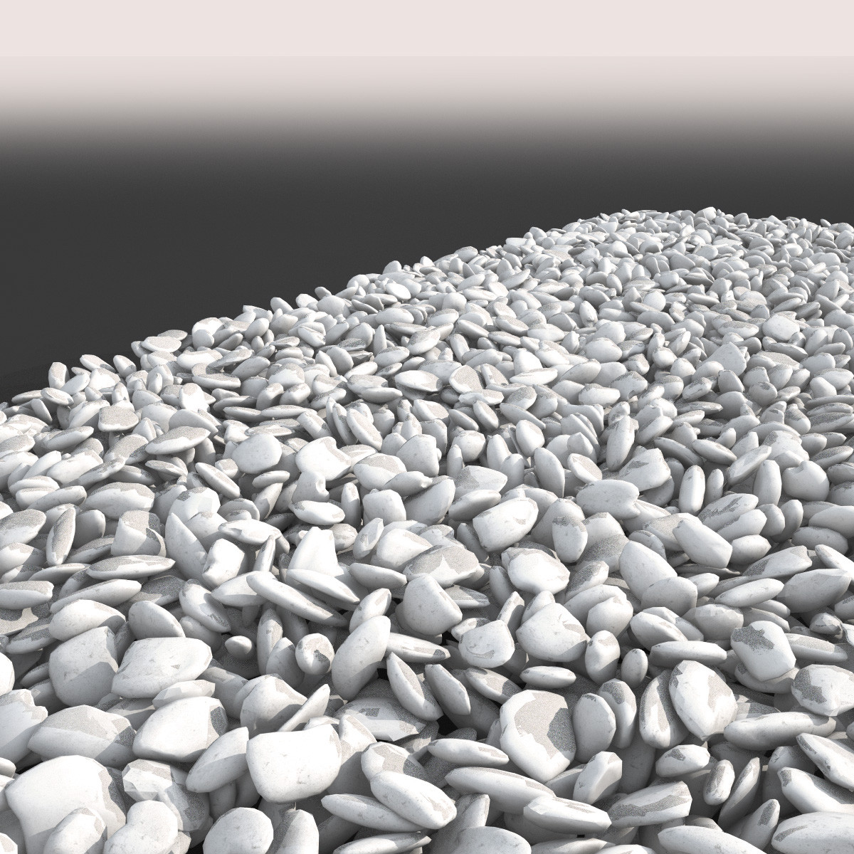 3d white pebbles model