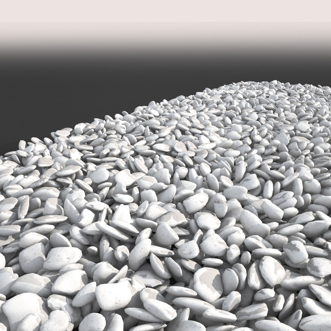 3d White Pebbles Model