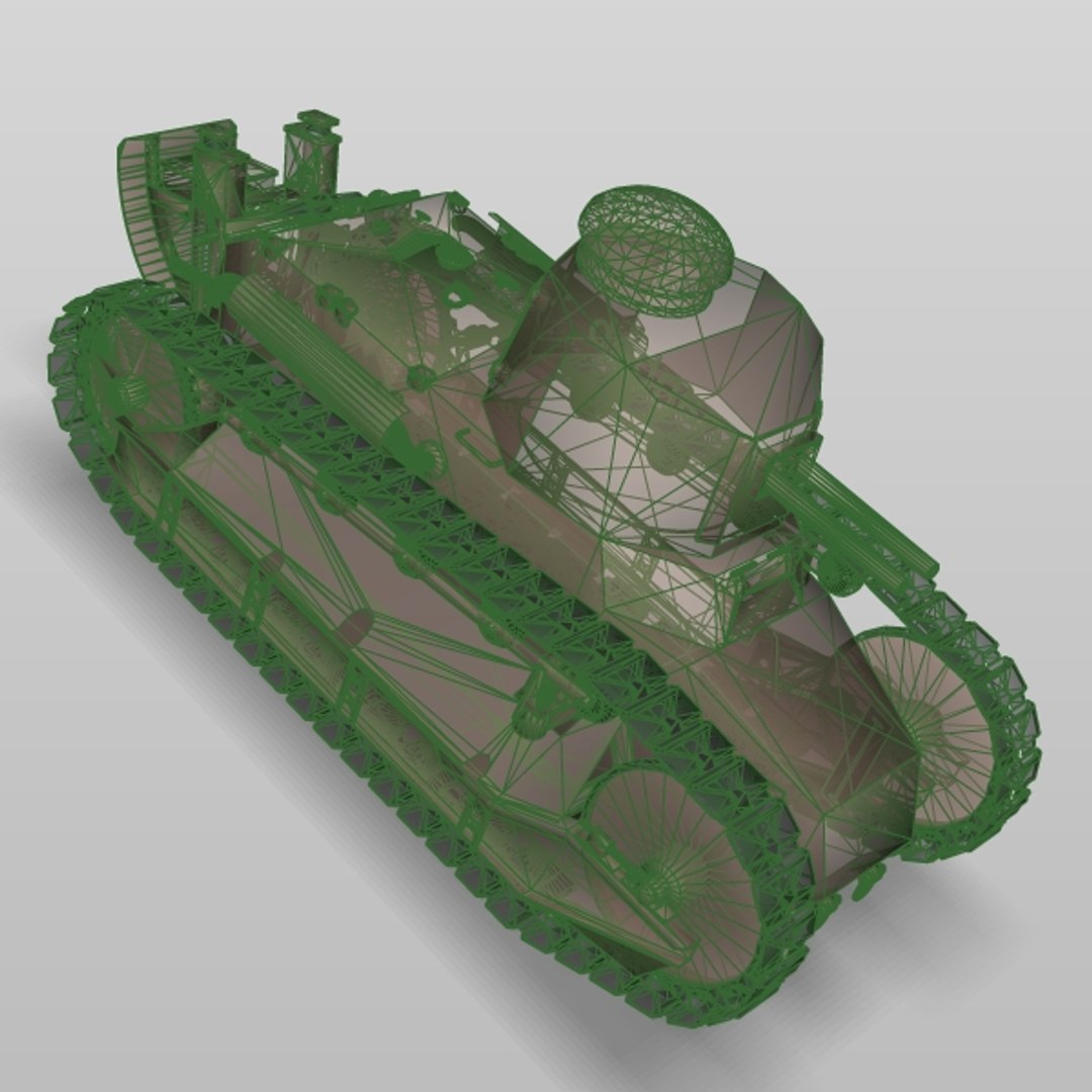 Renault Military Tank 3d Model