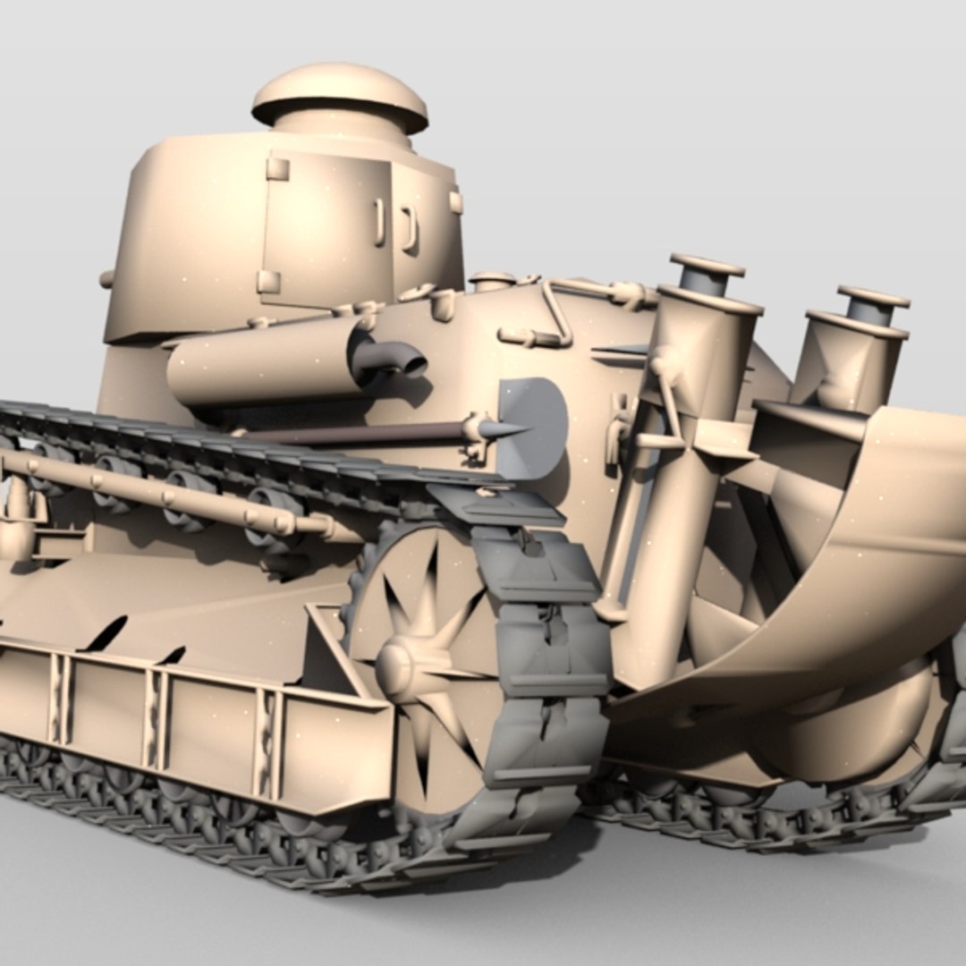 Renault Military Tank 3d Model
