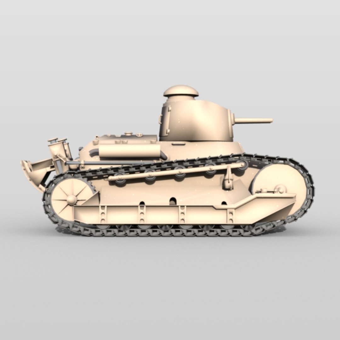 Renault Military Tank 3d Model