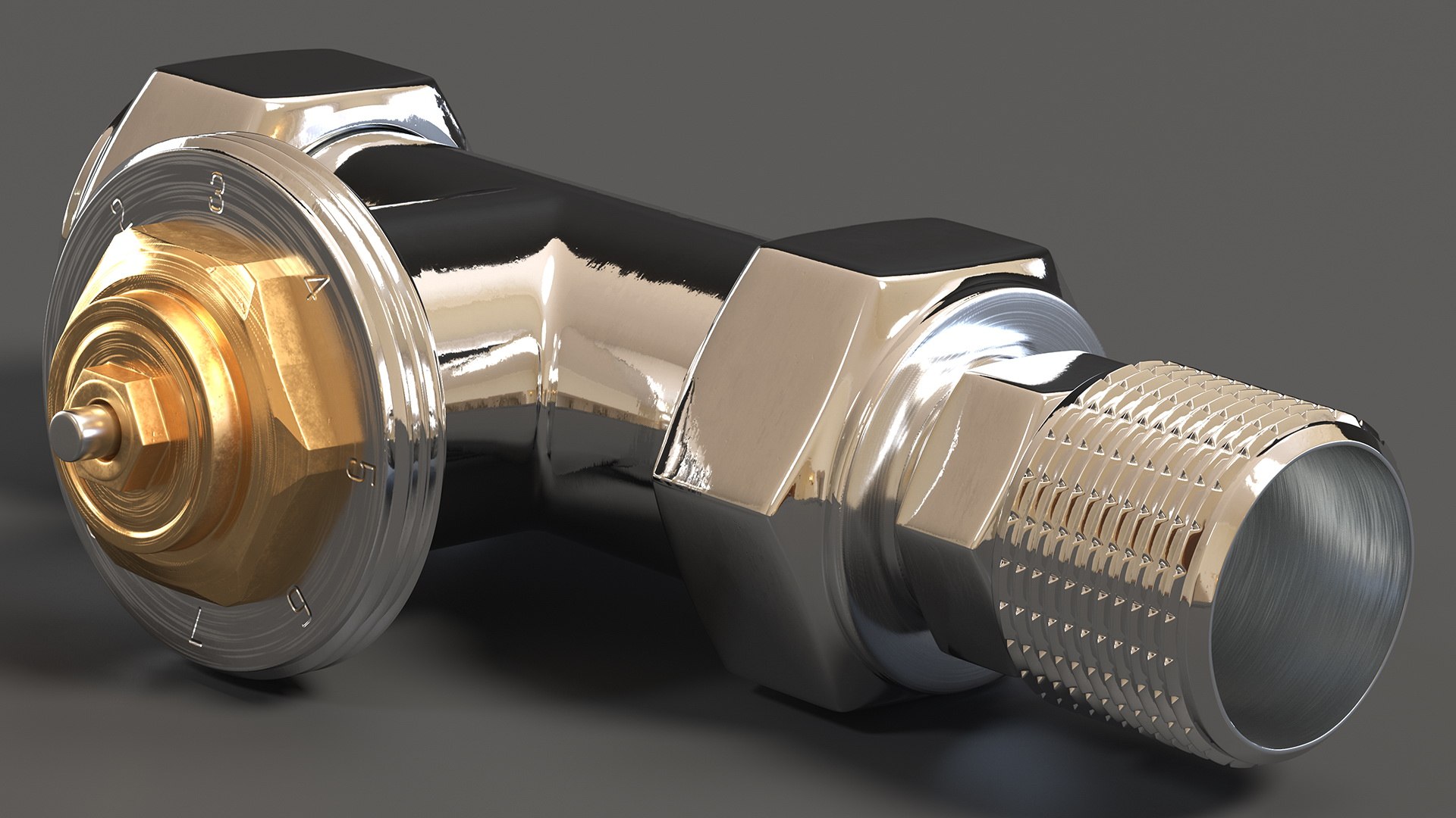 3D Straight Thermostatic Radiator Valve Model - TurboSquid 1967531