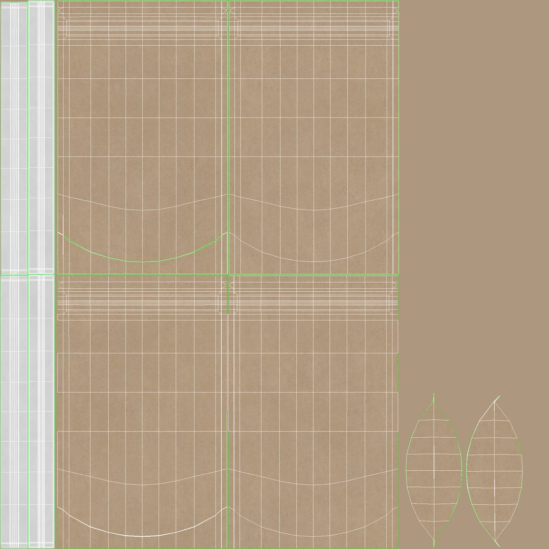 3D Zipper Kraft Paper Bags Model - TurboSquid 1713508