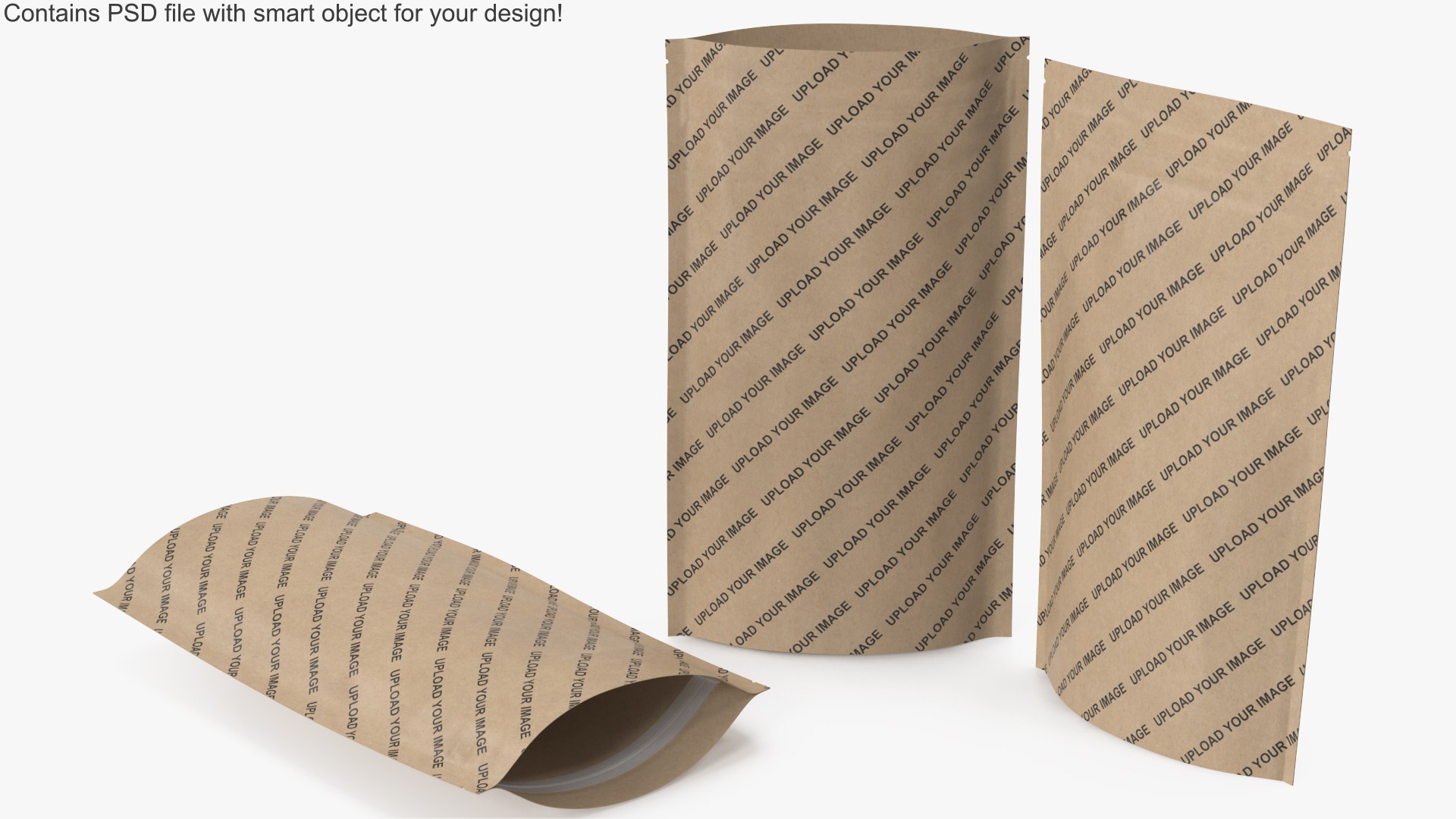 3D Zipper Kraft Paper Bags Model - TurboSquid 1713508