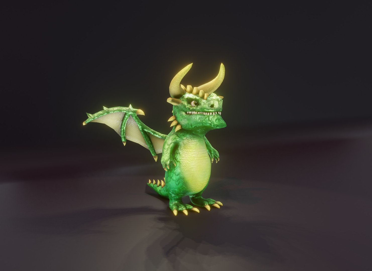 3D Cartoon Emerald Dragon Animated Low-poly 3D Model - TurboSquid 2223371