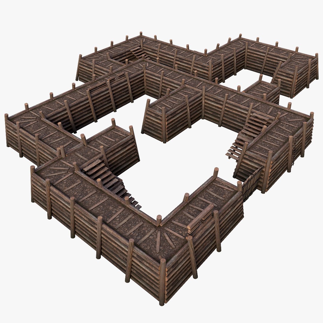 3D Wooden Castle Fort Walls Modular model - TurboSquid 1959495