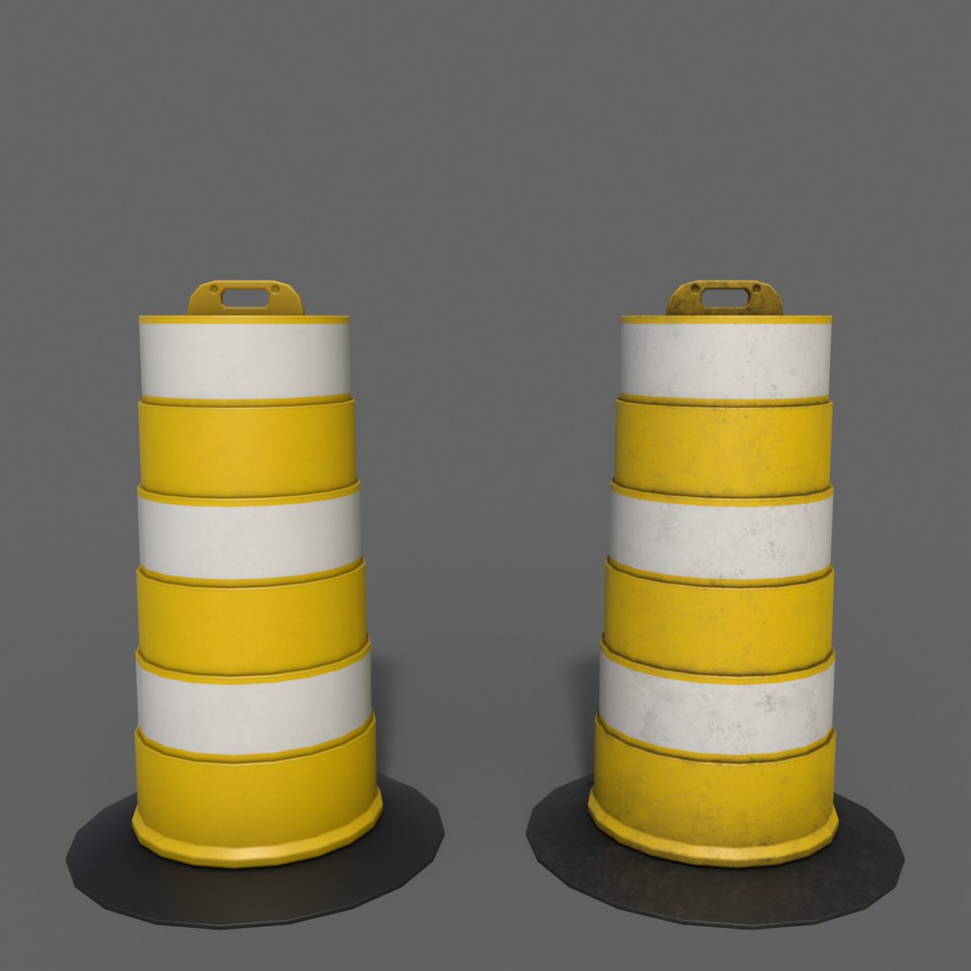 PBR Traffic Drum Barrel Yellow 3D - TurboSquid 2040155