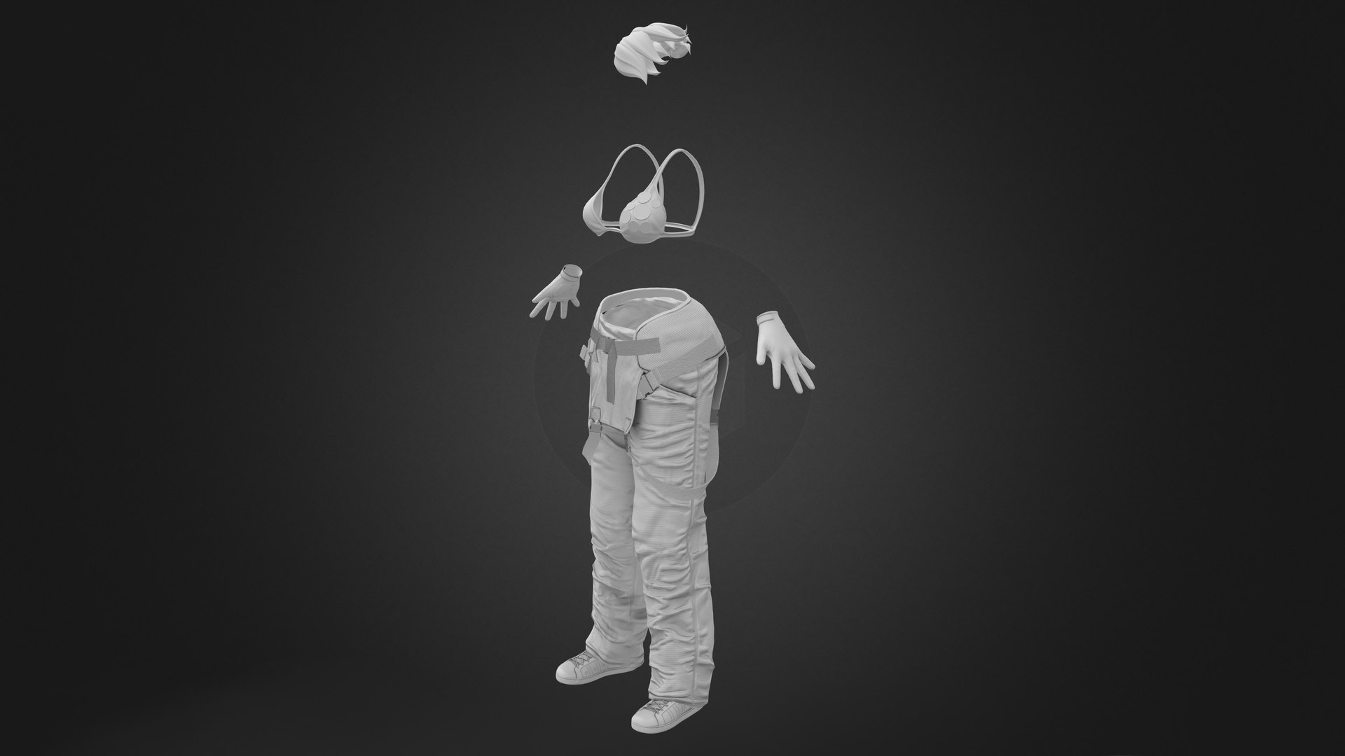 Punk Girl Outfit 3D Model - TurboSquid 1889308